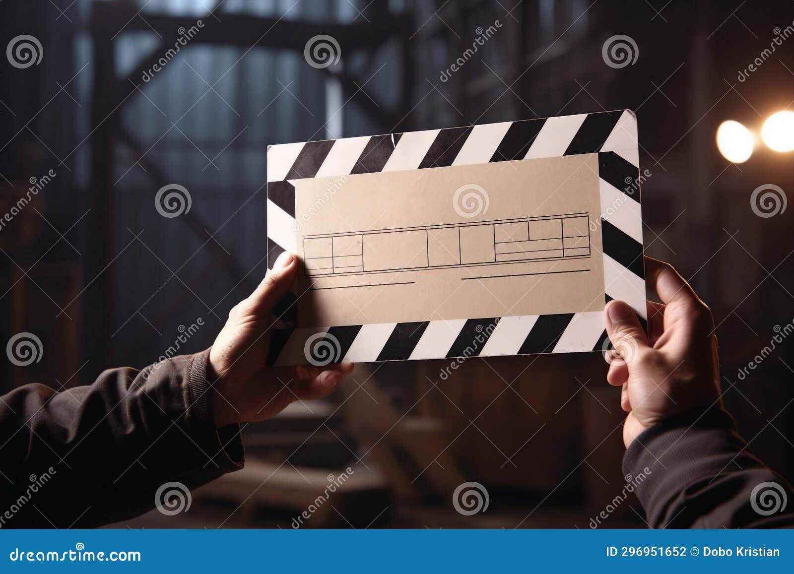 Cameraman Hand Hold Clapperboard Stock Photo - Image of hand, group ...