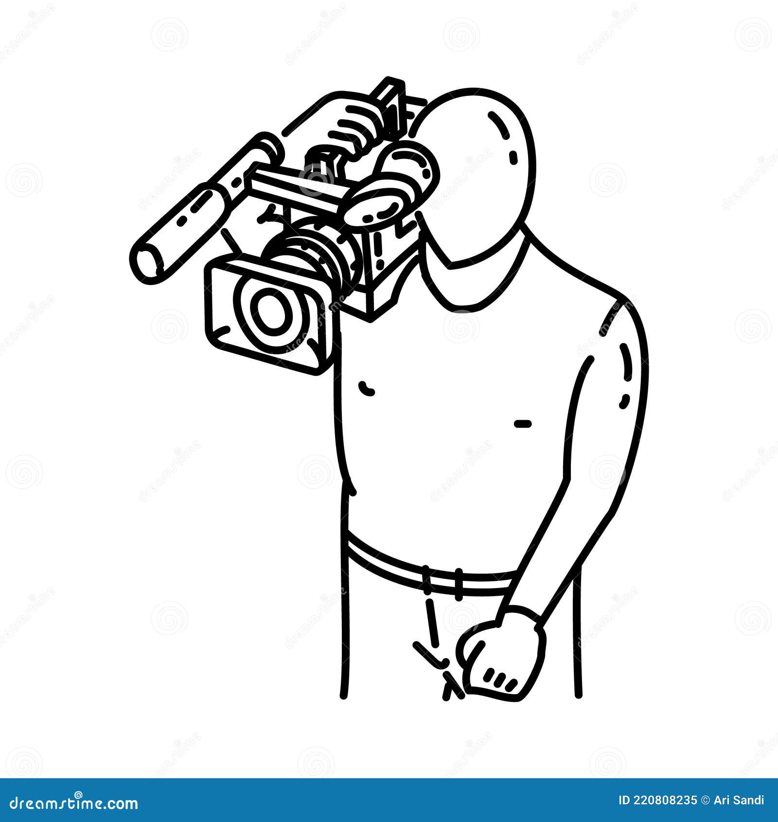 Cameraman Icon. Doodle Hand Drawn or Outline Icon Style Stock Vector ...