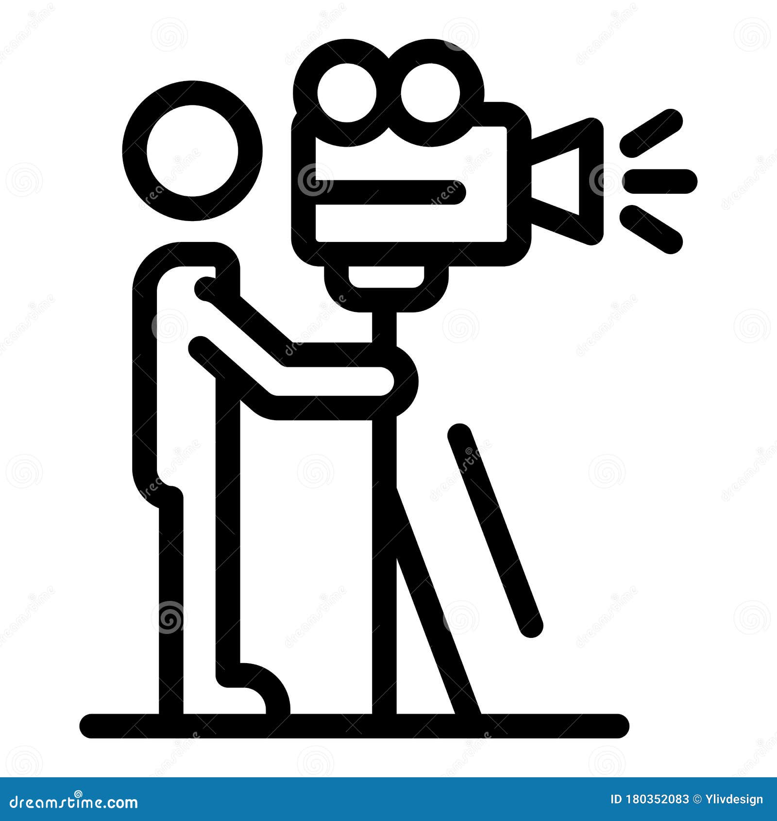 Cameraman Icon, Outline Style Stock Vector - Illustration of graphic ...