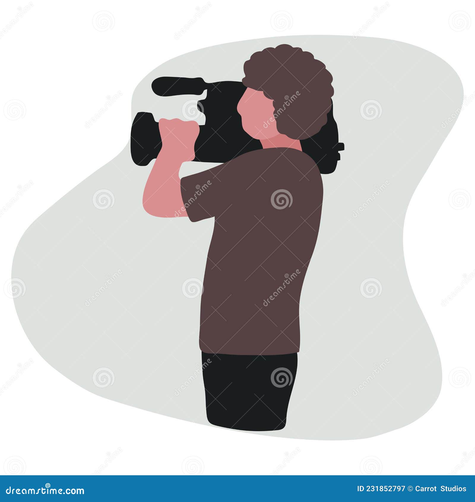 Cameraman illustration stock vector. Illustration of white - 231852797