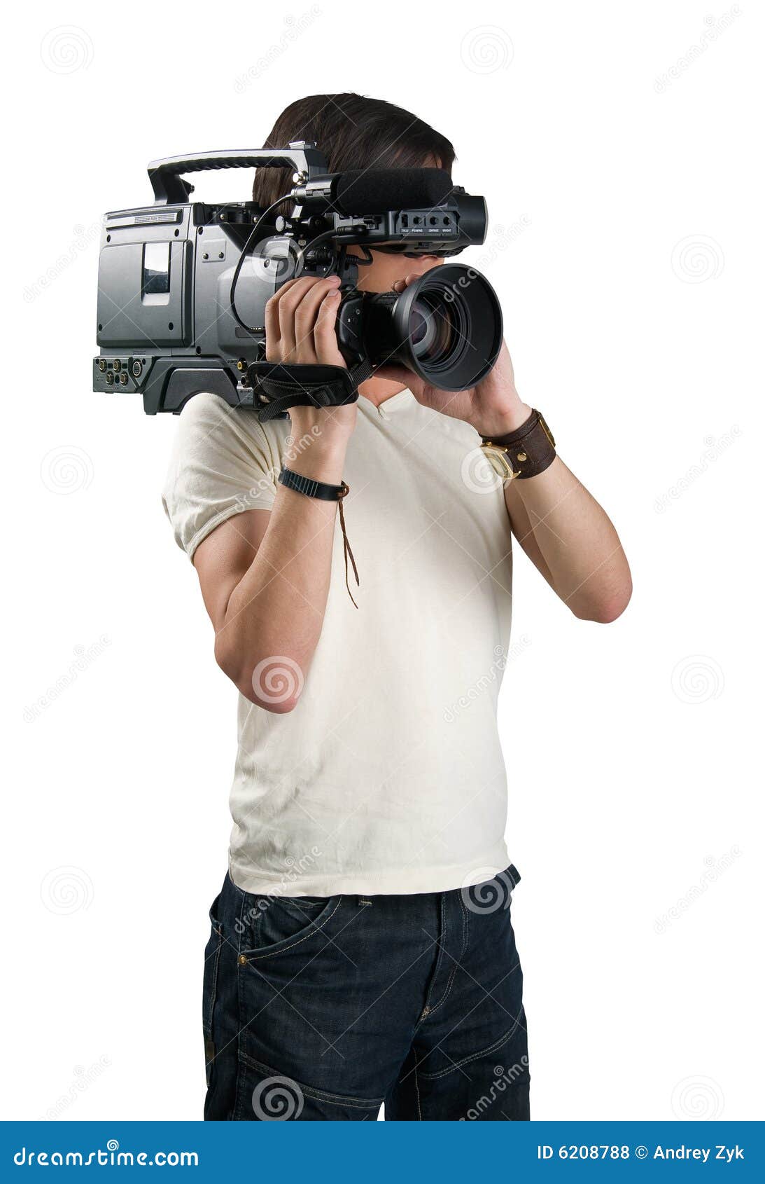 Cameraman, Isolated on White Background Stock Photo - Image of display ...