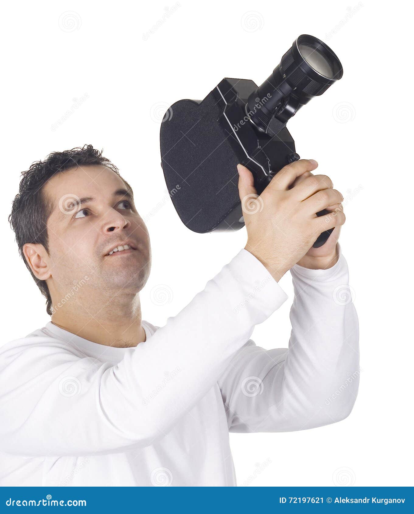 Cameraman Isolated on White Background Stock Image - Image of lens ...