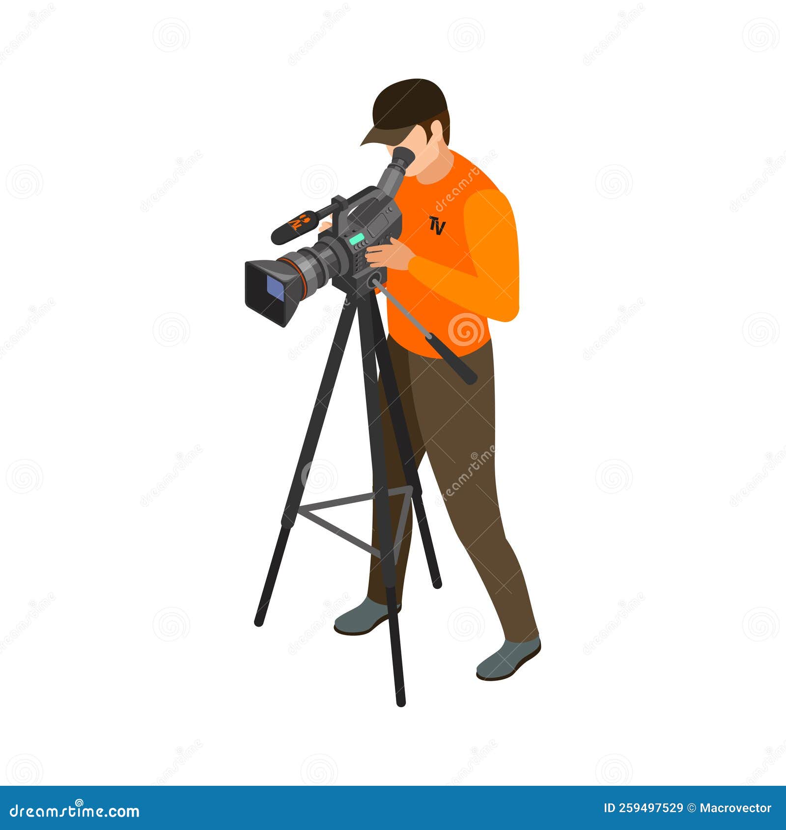 Cameraman Isometric Illustration Stock Vector - Illustration of stream ...