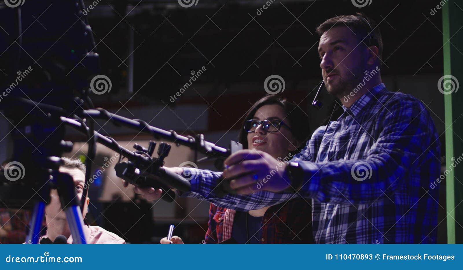 Cameraman in Process of Work in Studio Stock Image - Image of digital ...