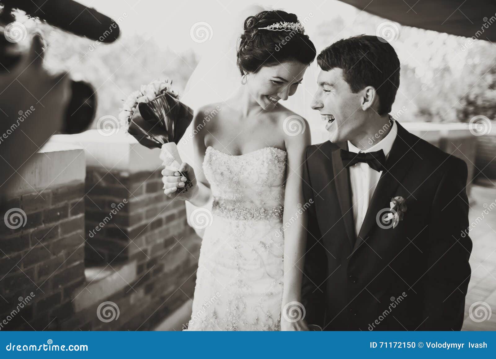 A Cameraman Shoot a Smiling Wedding Couple Stock Photo - Image of event ...