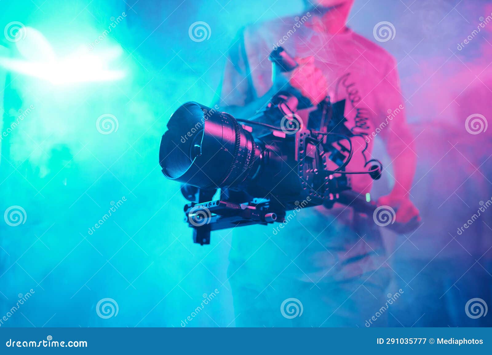 Cameraman Shooting Content with Professional Camera Stock Image - Image ...