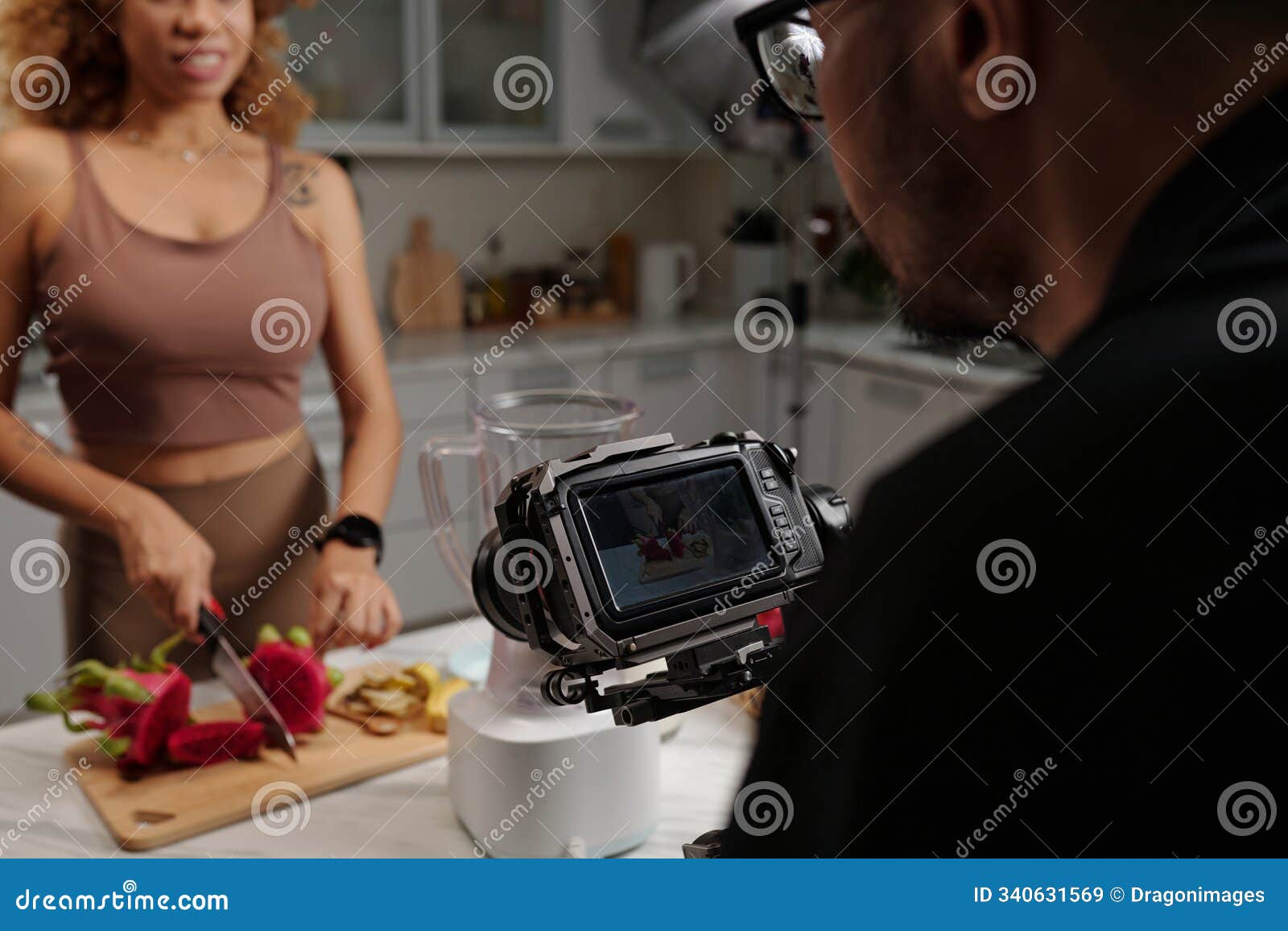 Cameraman Shooting Process of Cooking Stock Image - Image of ...