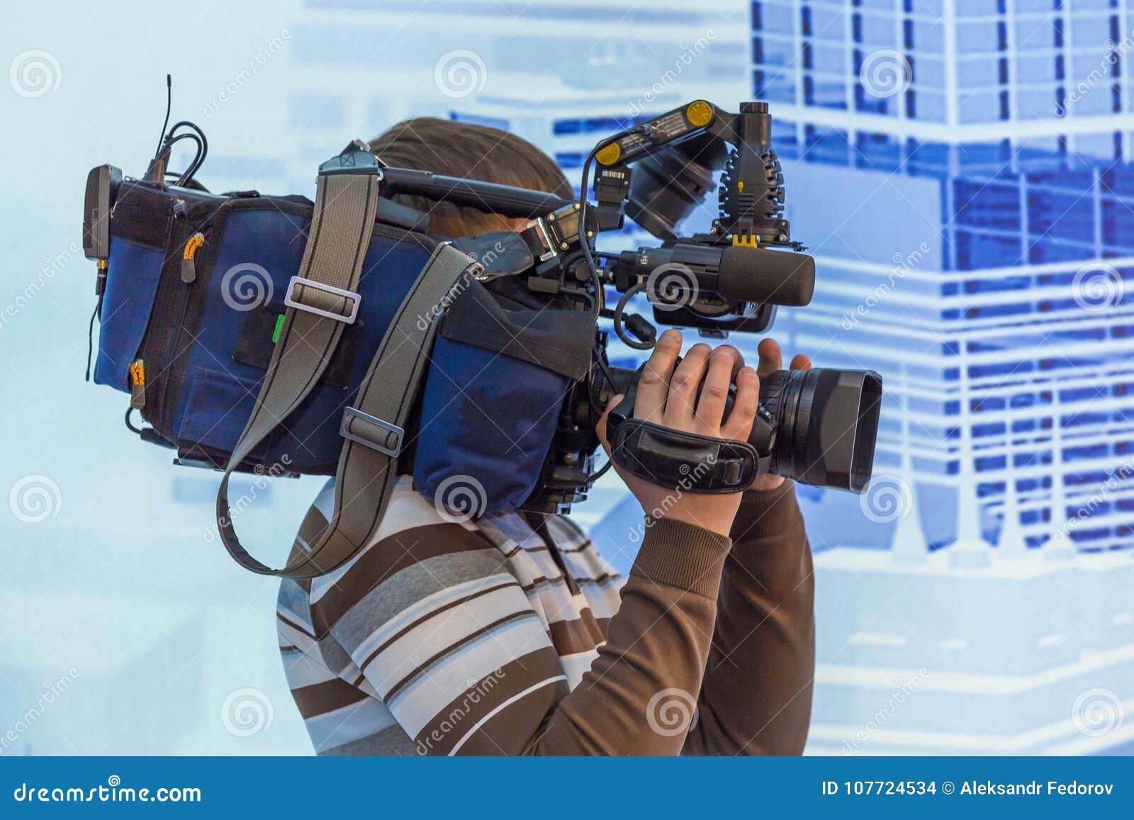 Cameraman Shooting in Studio Editorial Stock Image - Image of human ...