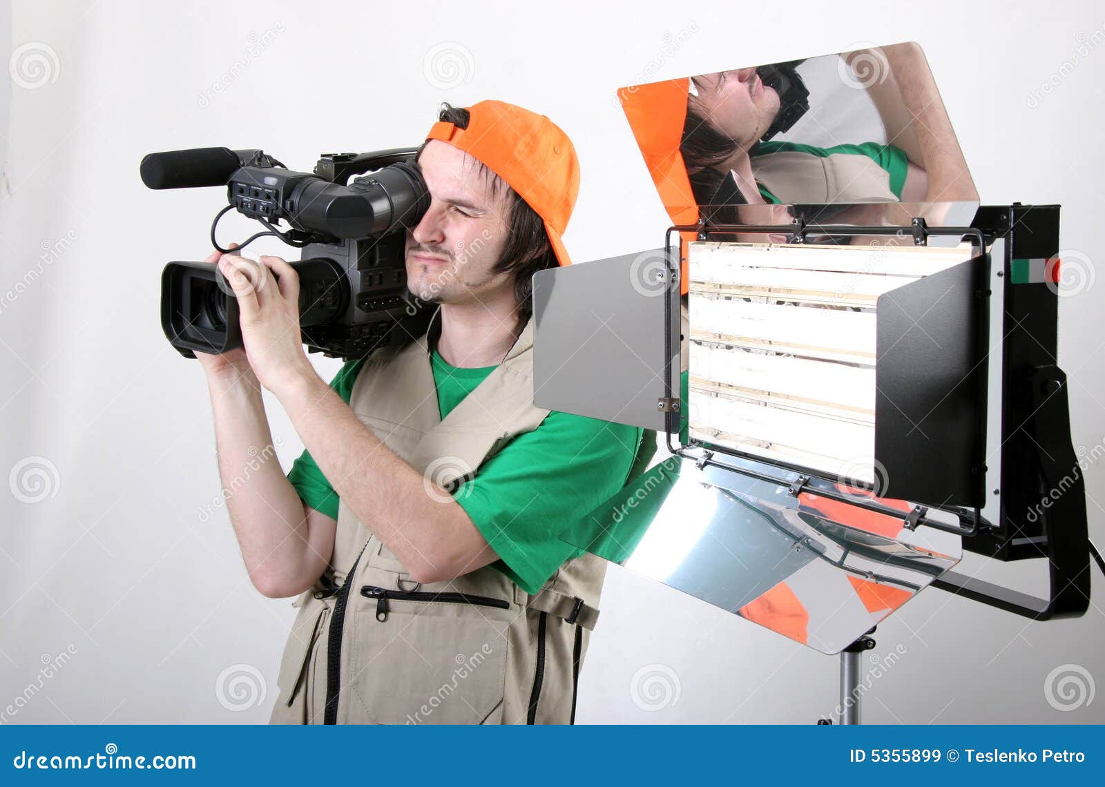 Cameraman shot with light stock image. Image of actor - 5355899