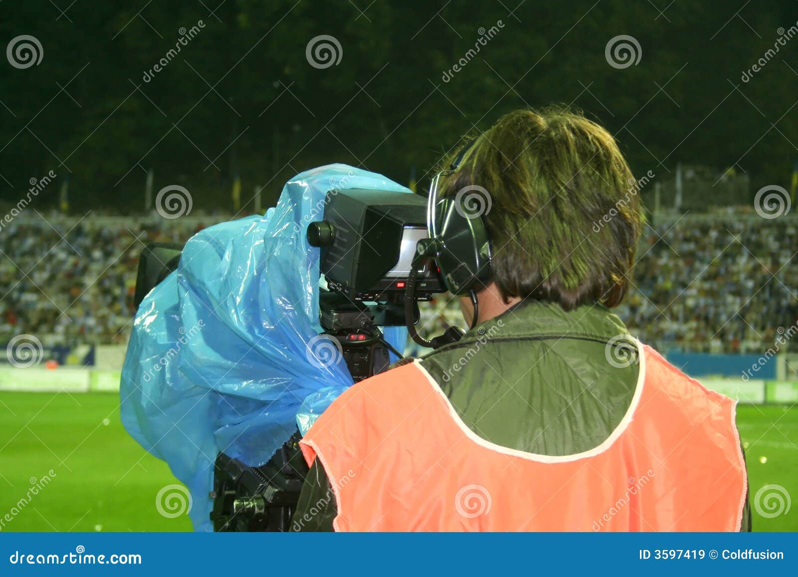 Cameraman on the stadium stock image. Image of league - 3597419