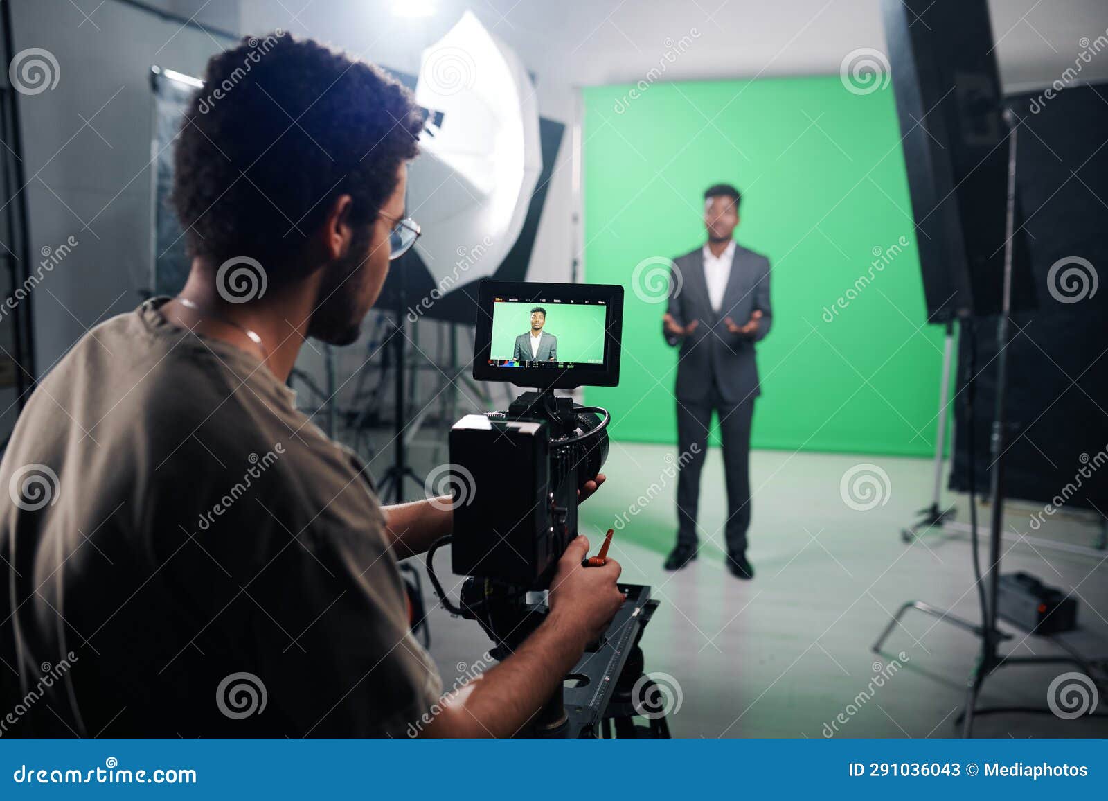 Cameraman Using Camera To Shoot TV Program Stock Image - Image of ...