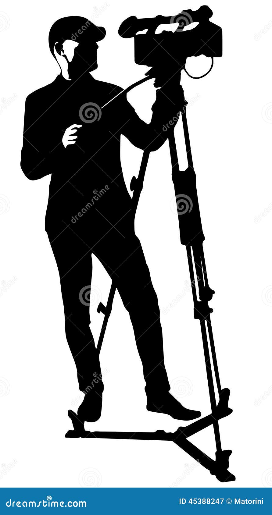Cameraman with Video Camera Stock Vector - Illustration of vector ...