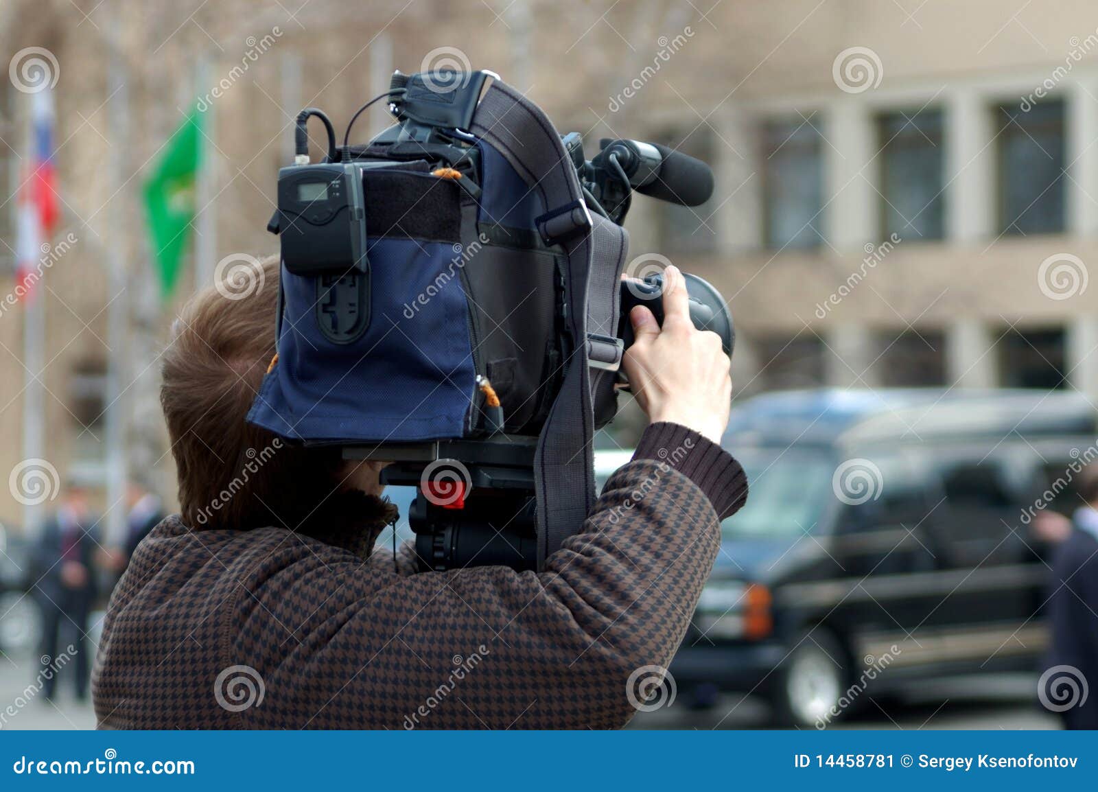 Cameraman at work stock image. Image of information, movie - 14458781
