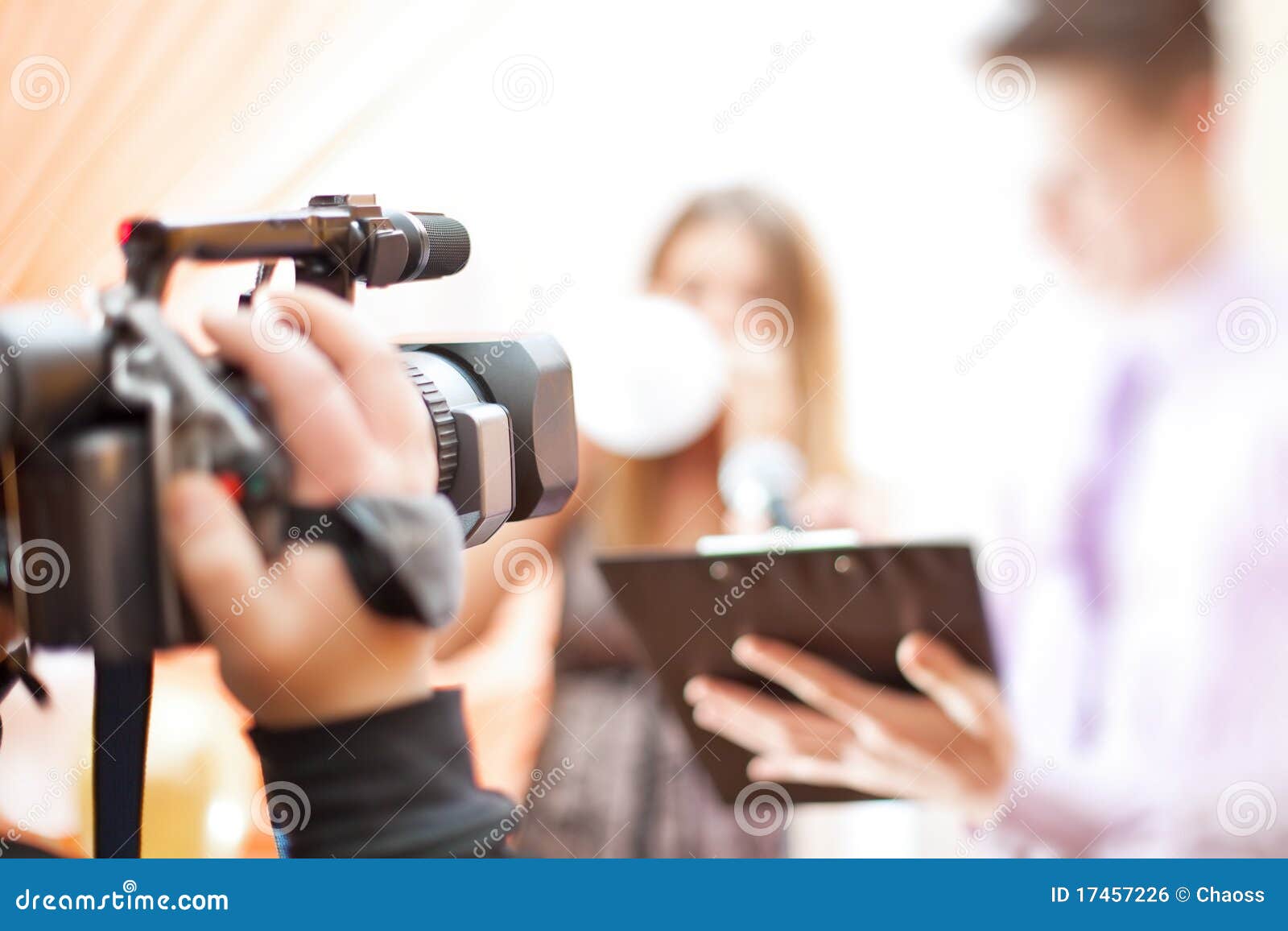 Cameraman at work stock photo. Image of media, indoors - 17457226