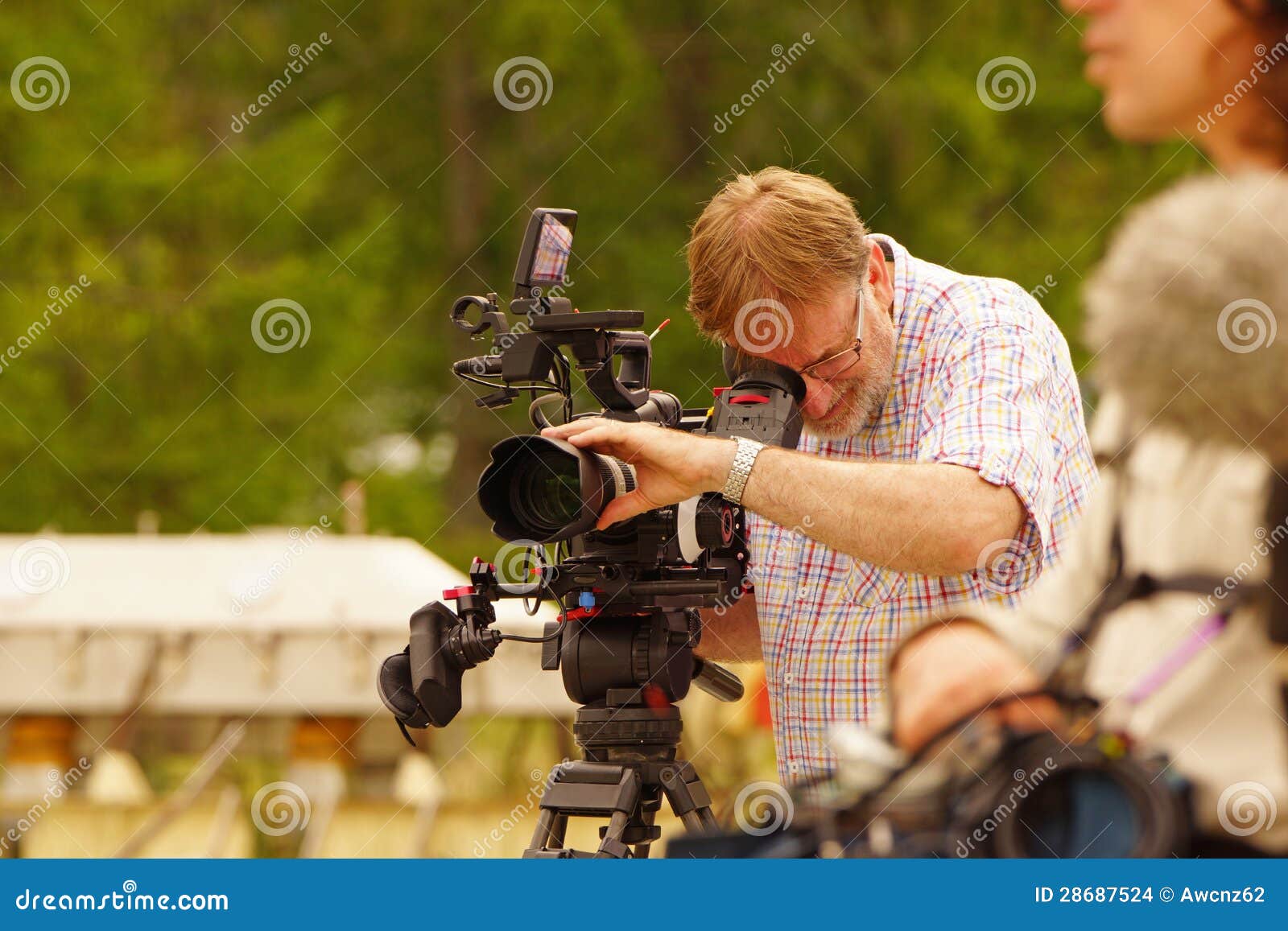 Cameraman at work stock photo. Image of outdoors, recording - 28687524