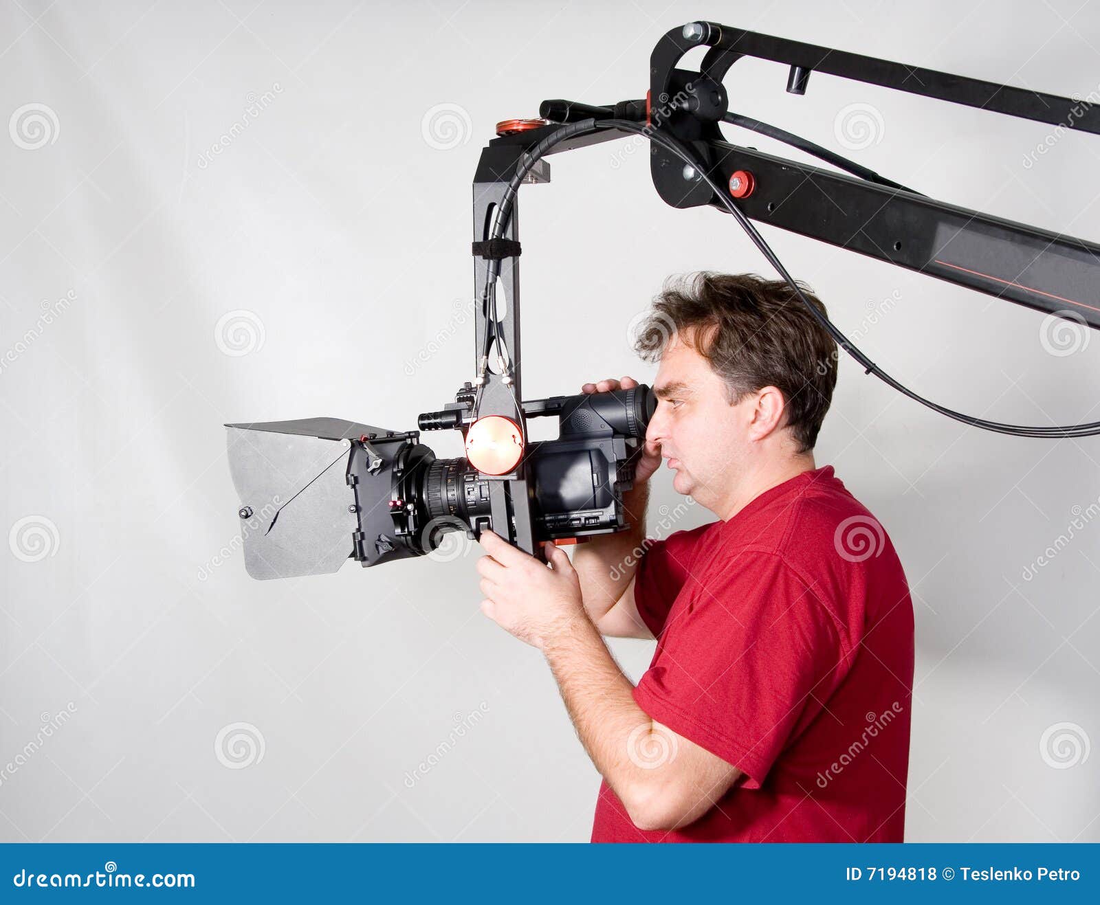 Cameraman work with crane stock photo. Image of hanging - 7194818