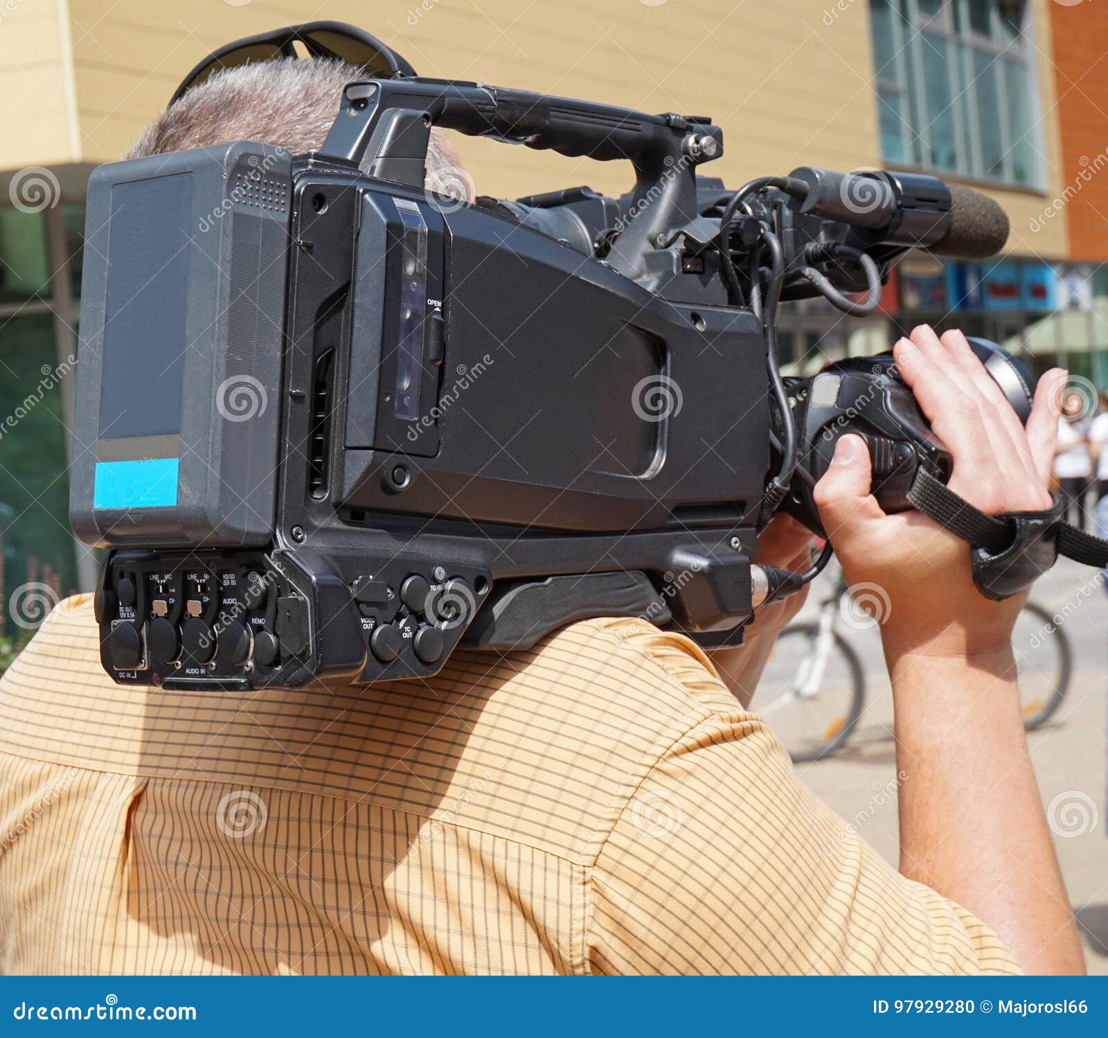 Cameraman at work stock photo. Image of high, cameraman - 97929280