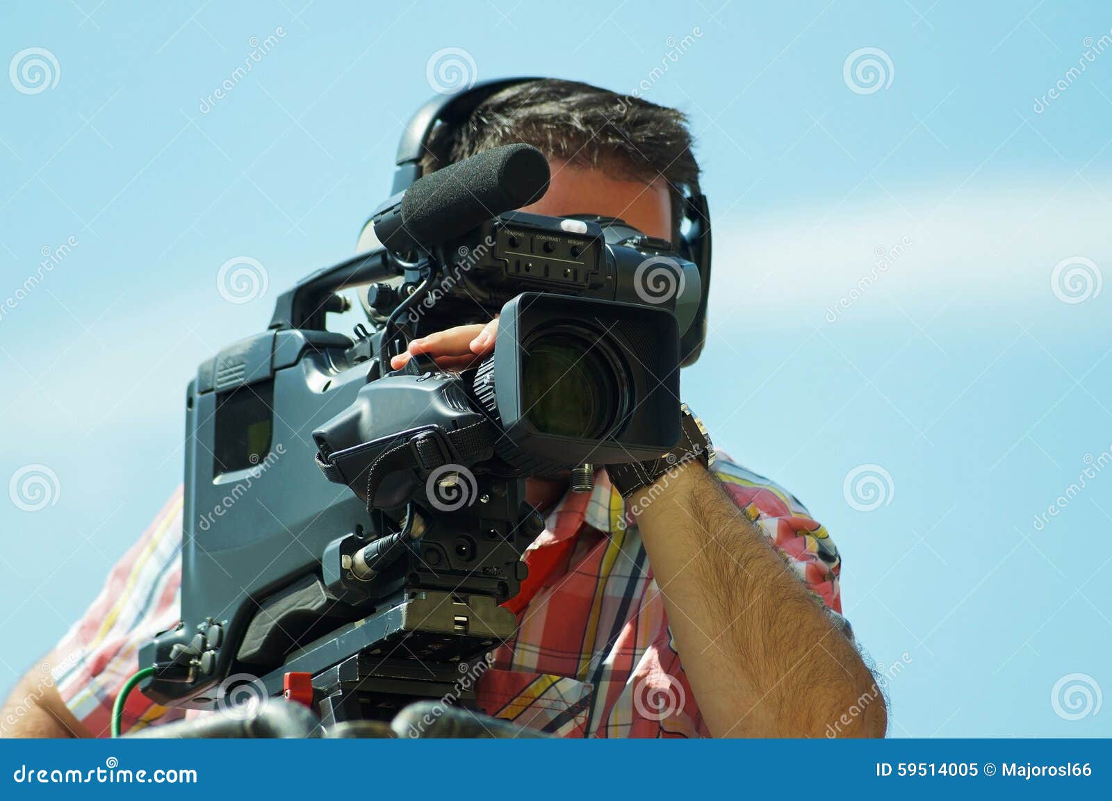 Cameraman is working stock image. Image of pack, zoom - 59514005