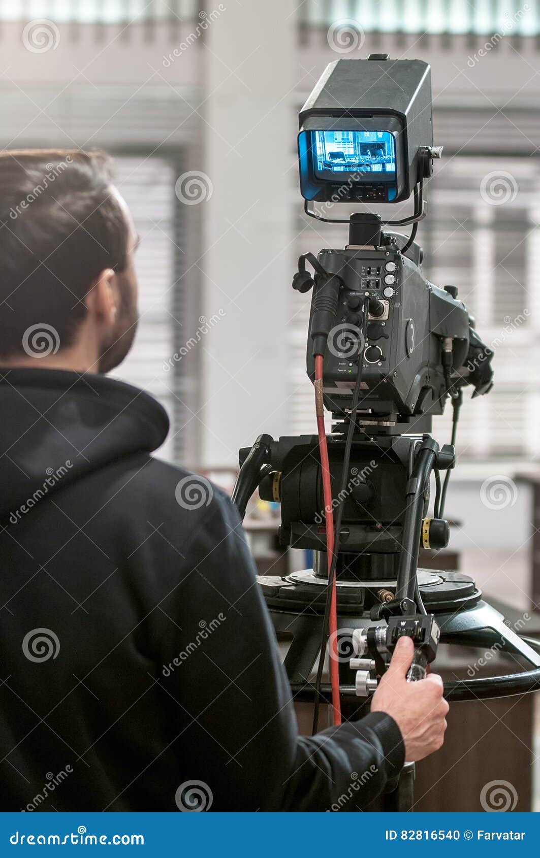 Cameraman working stock photo. Image of lens, film, work - 82816540
