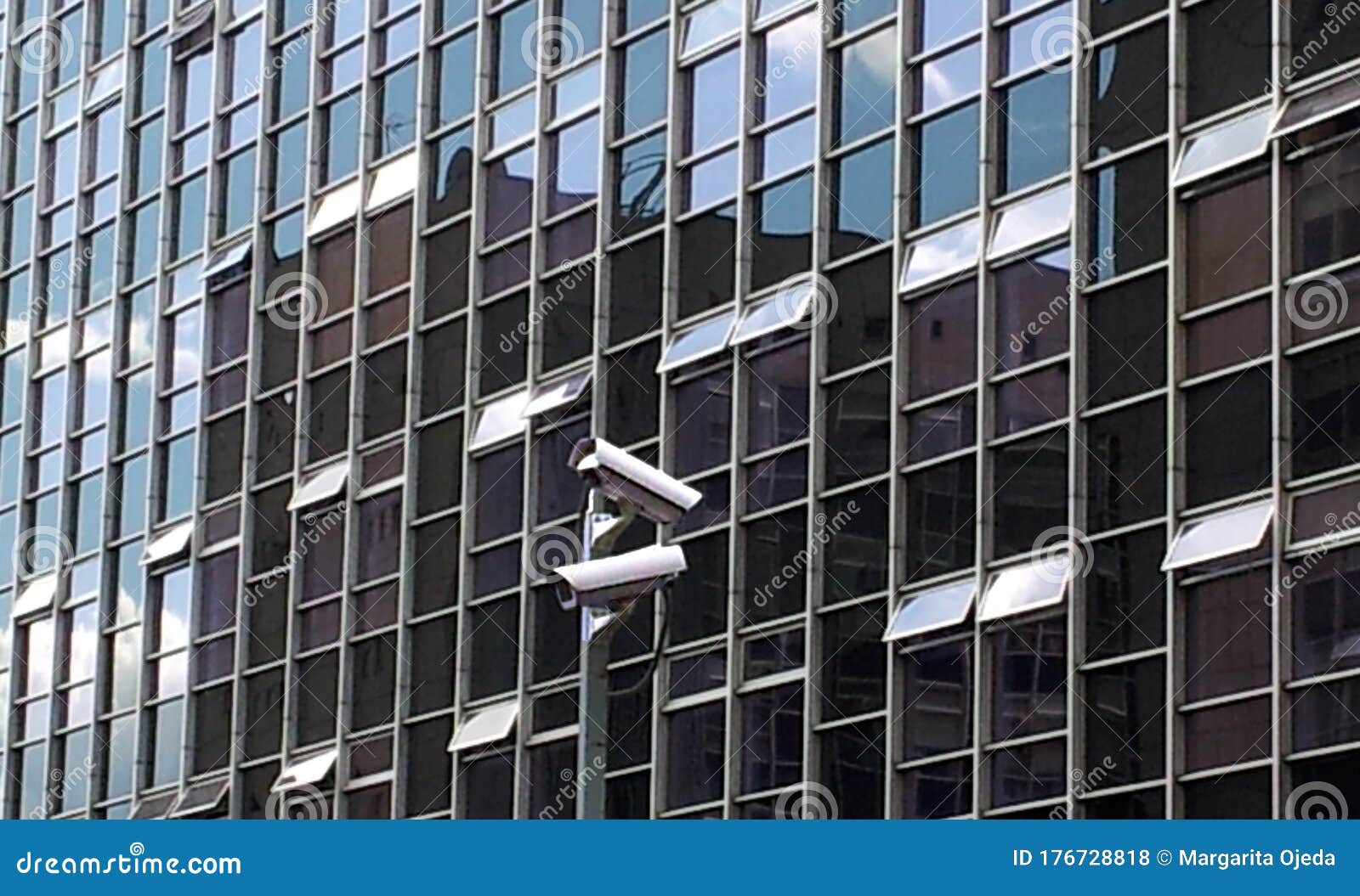 Cameras in Front of Office Building Stock Photo - Image of highrise ...