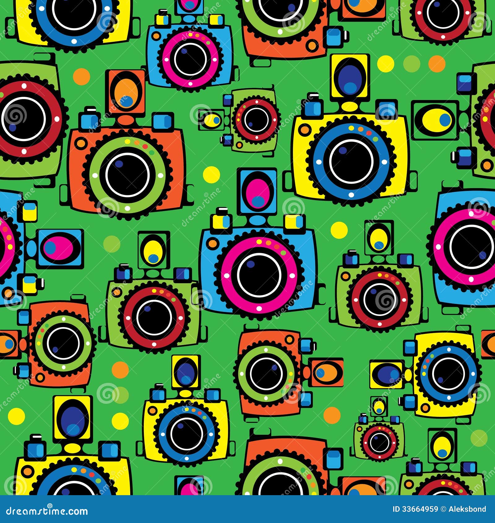 Cameras Multicolor Seamless Pattern Stock Vector - Illustration of ...