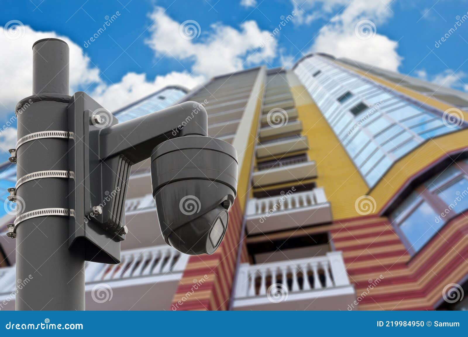 Cameras for the Safety and City Background Stock Photo - Image of ...