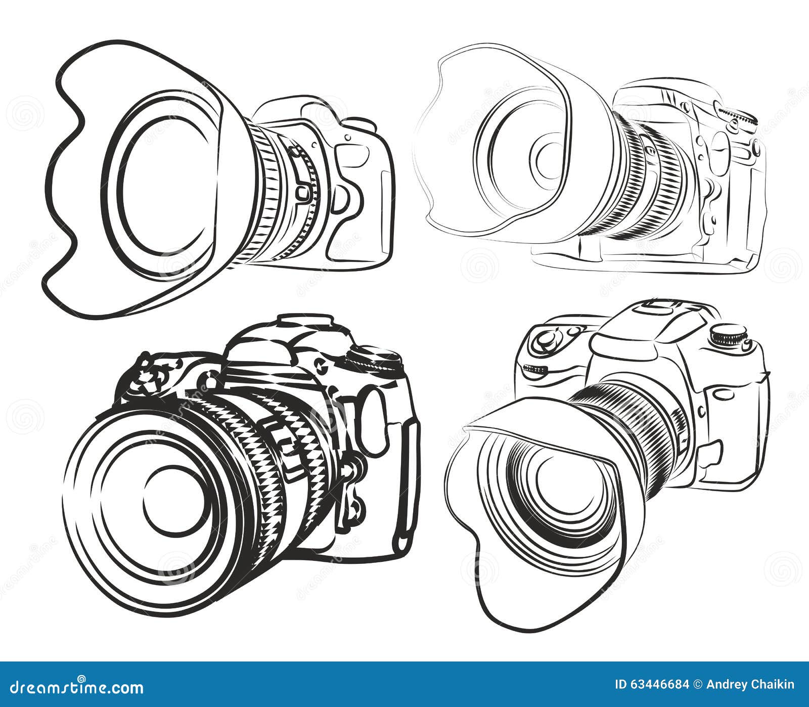 Cameras. stock vector. Illustration of professional, drawing - 63446684