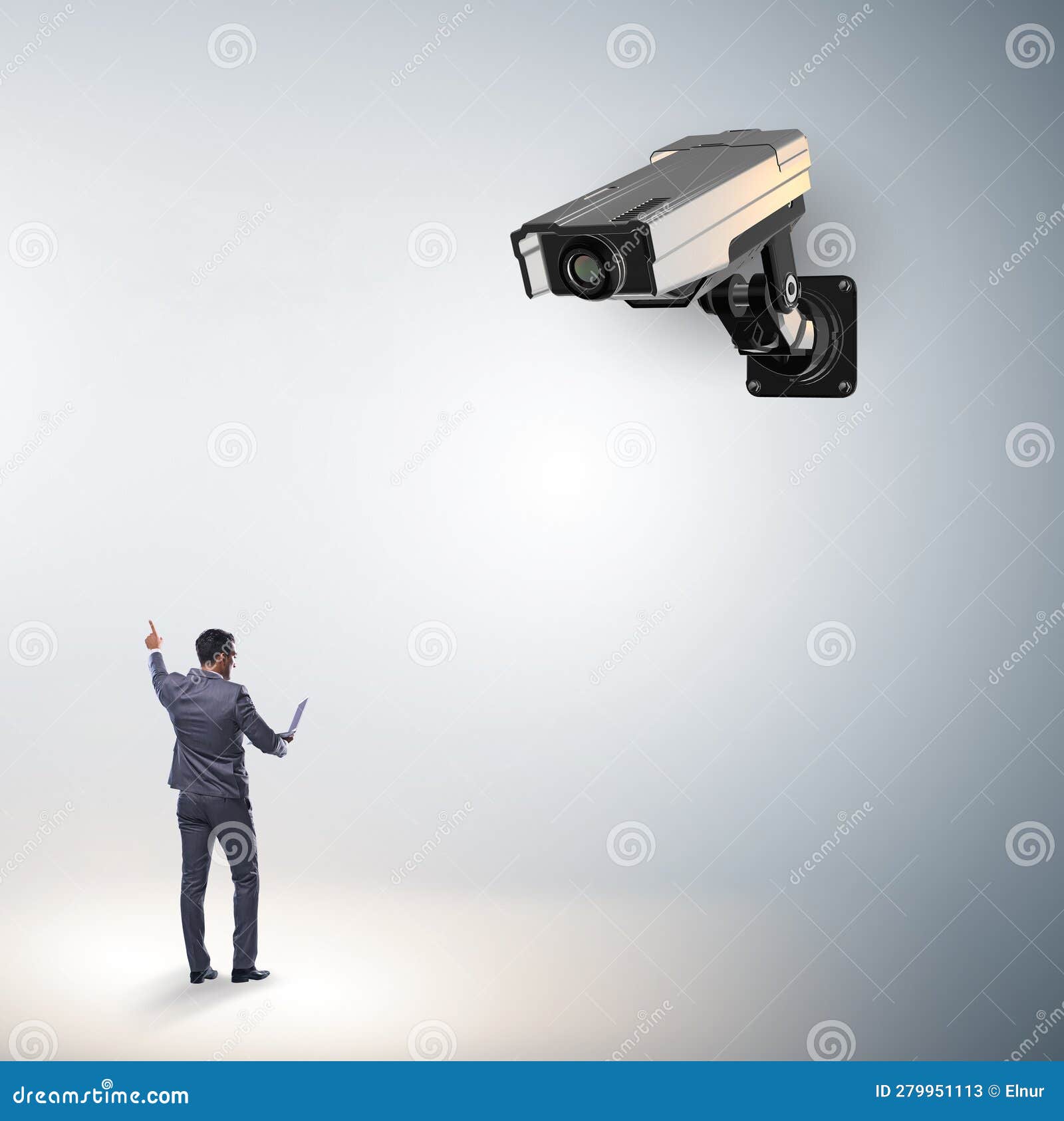 Cameras Wathing Man in Spying Concept Stock Image - Image of monitor ...