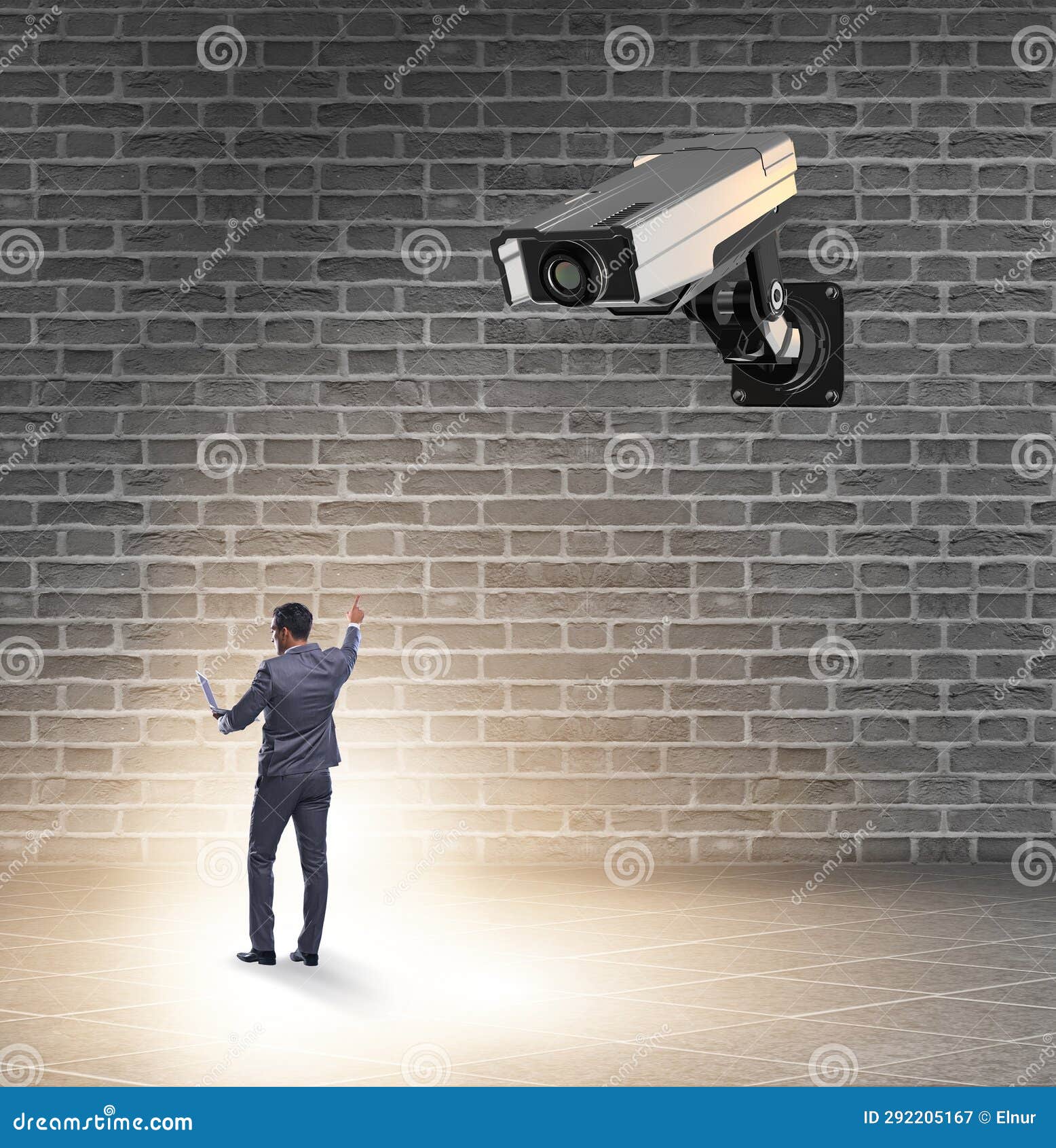 Cameras Wathing Man in Spying Concept Stock Image - Image of camera ...