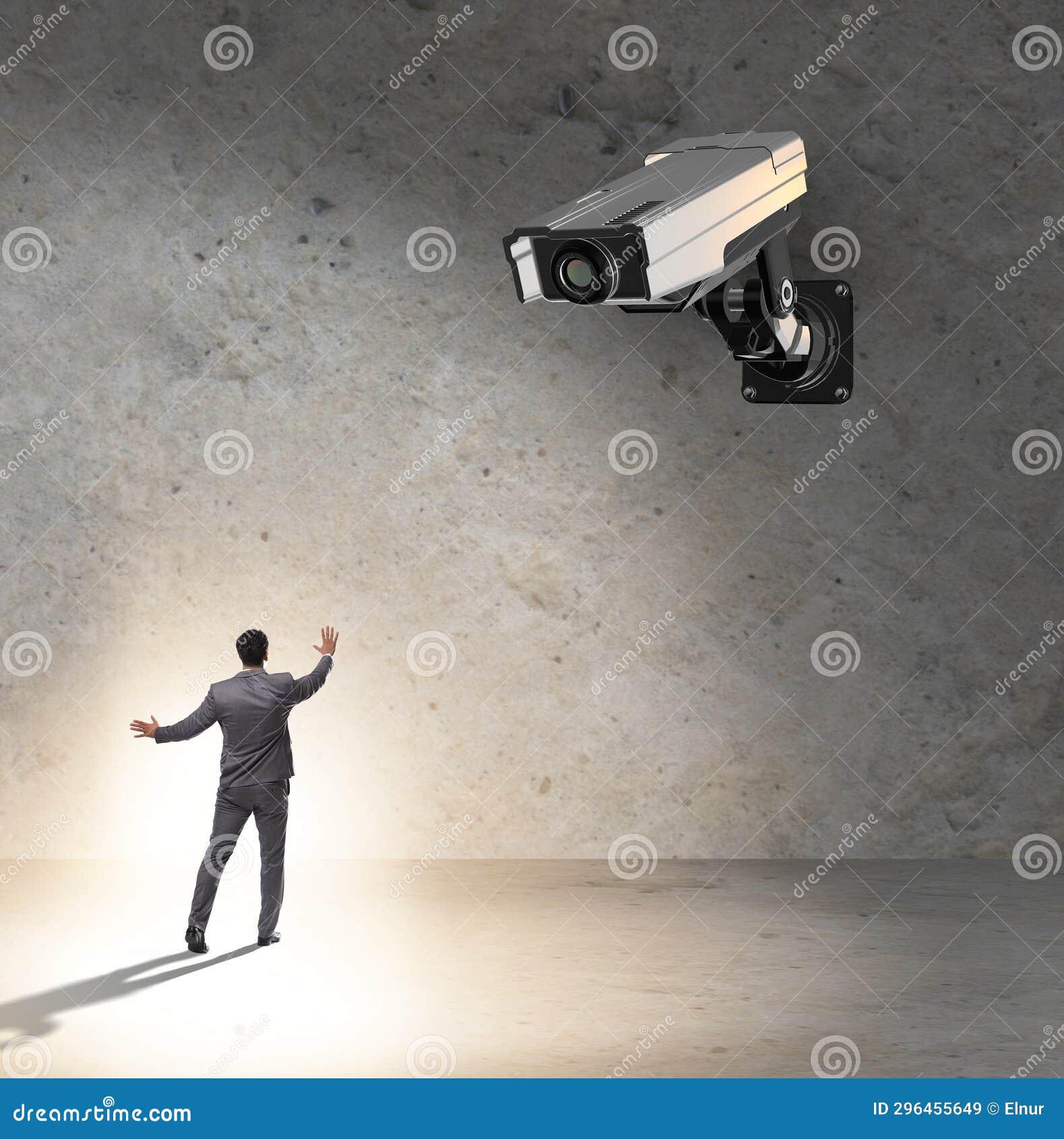 Cameras Wathing Man in Spying Concept Stock Image - Image of biometrics ...