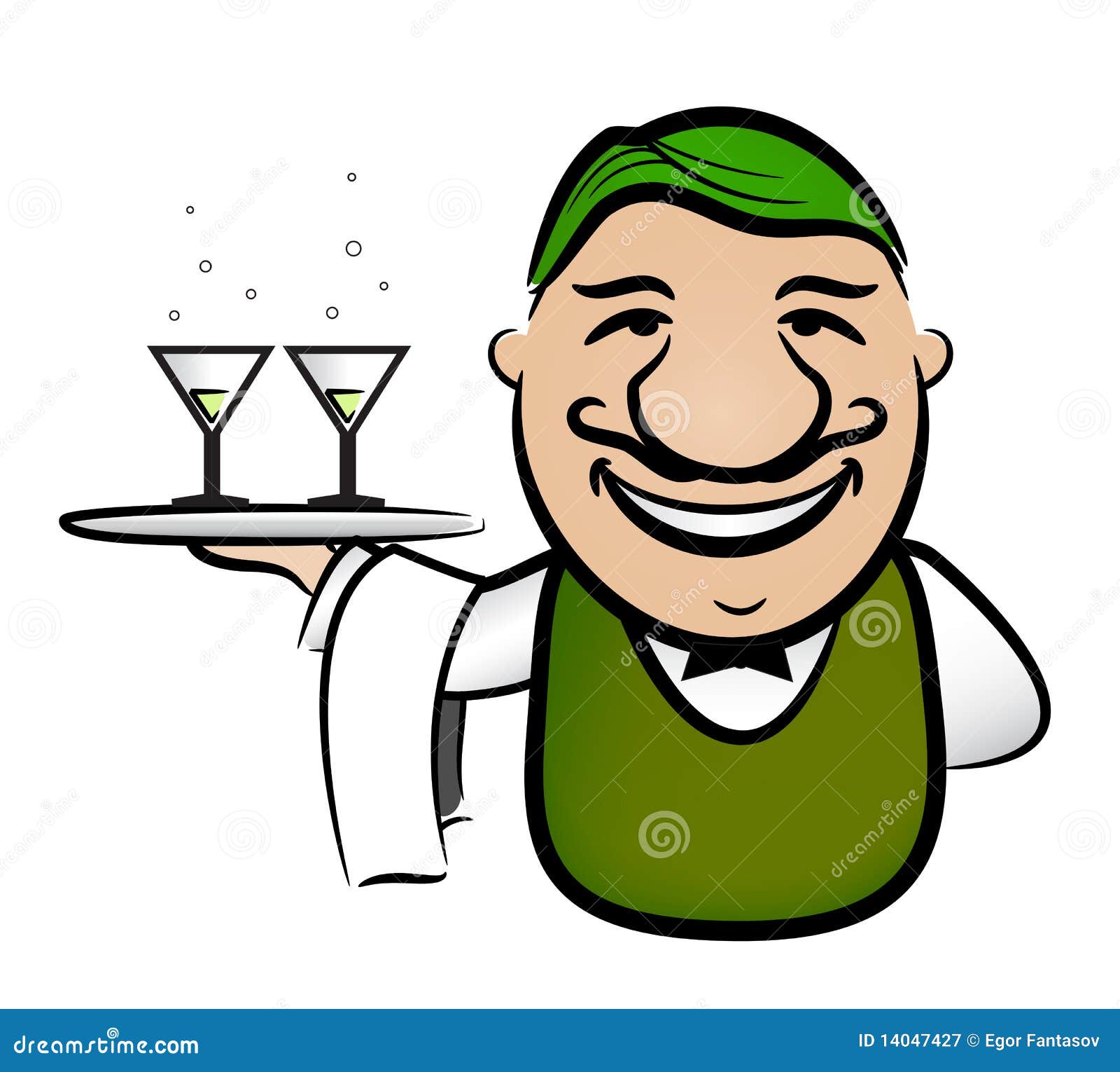 Cameriere illustrazione vettoriale. Illustrazione di alcool - 14047427