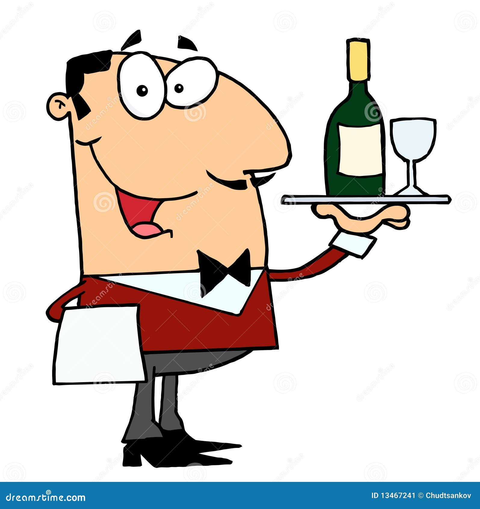 Cameriere maschio illustrazione vettoriale. Illustrazione di caucasico ...