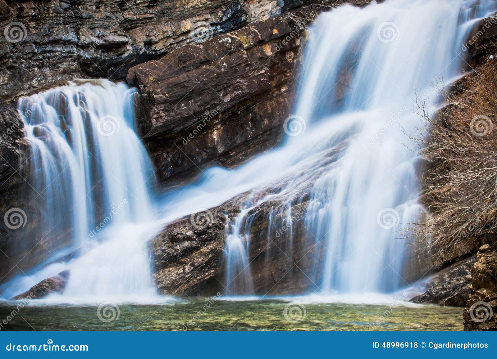 Cameron Falls of Waterton National Park, Canada Stock Photo - Image of ...