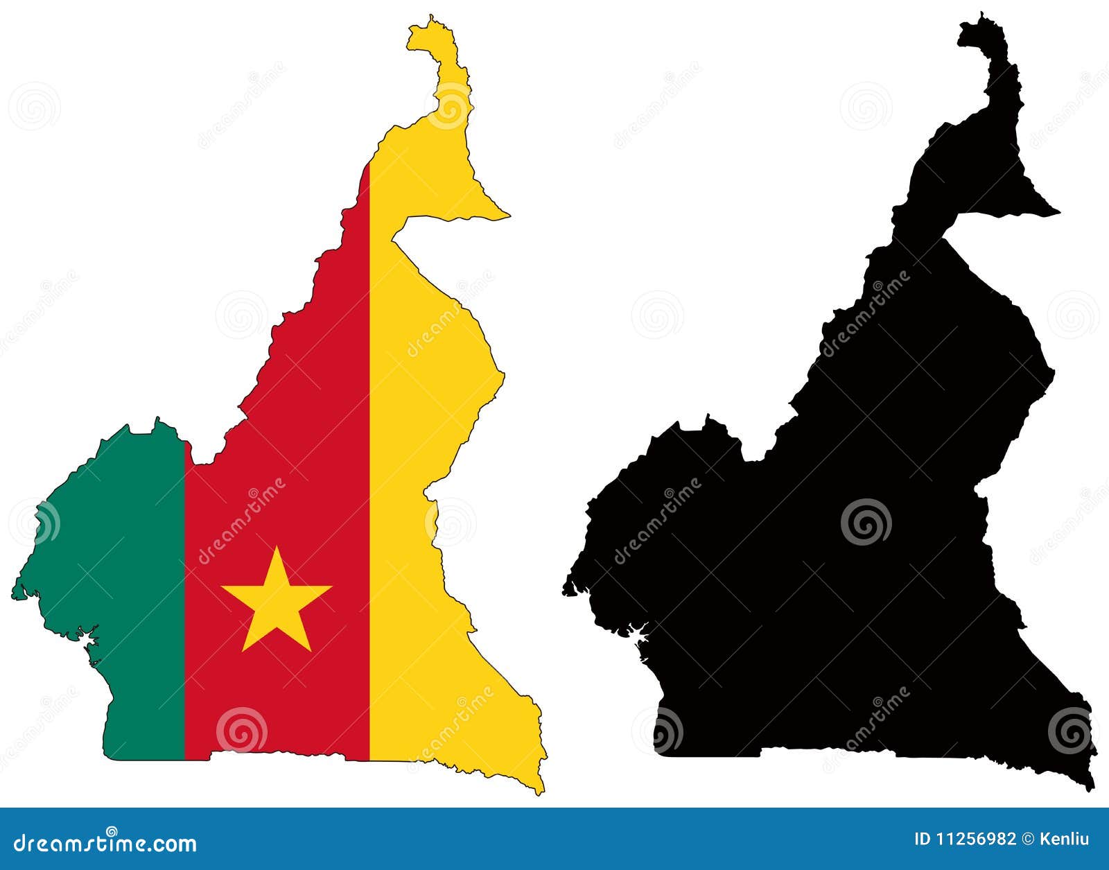 Layered Editable Vector Illustration Country Map of Cameroon Stock ...