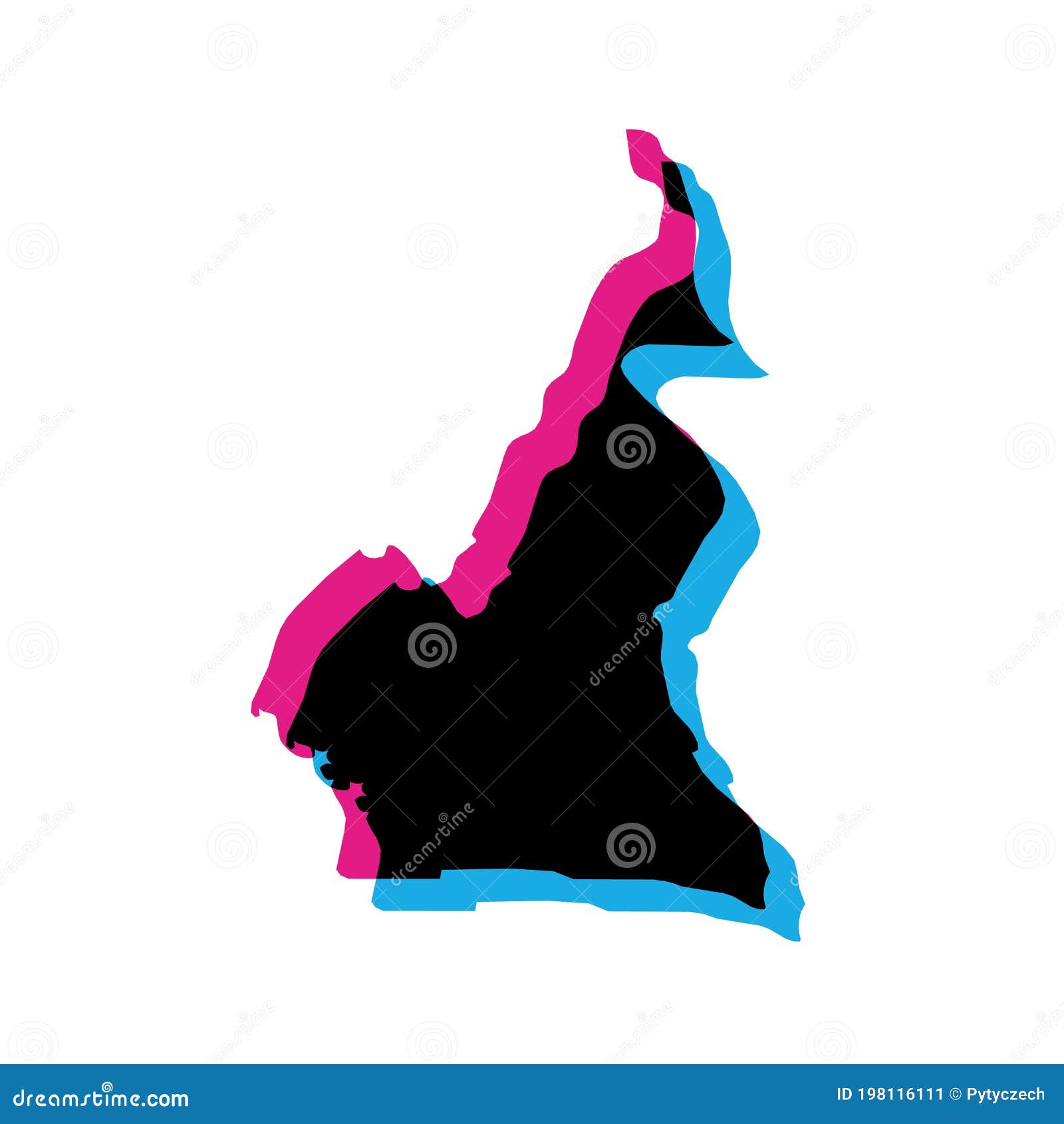 Cameroon Country Detailed Editable Map Cartoon Vector | CartoonDealer ...