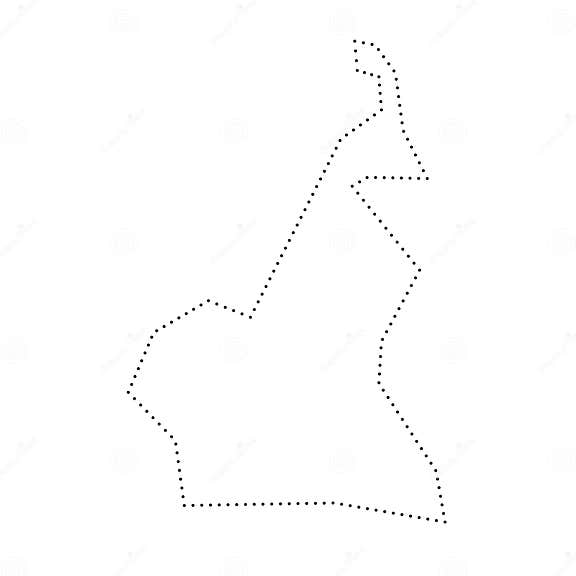Cameroon Dotted Outline Vector Map Stock Vector Illustration Of