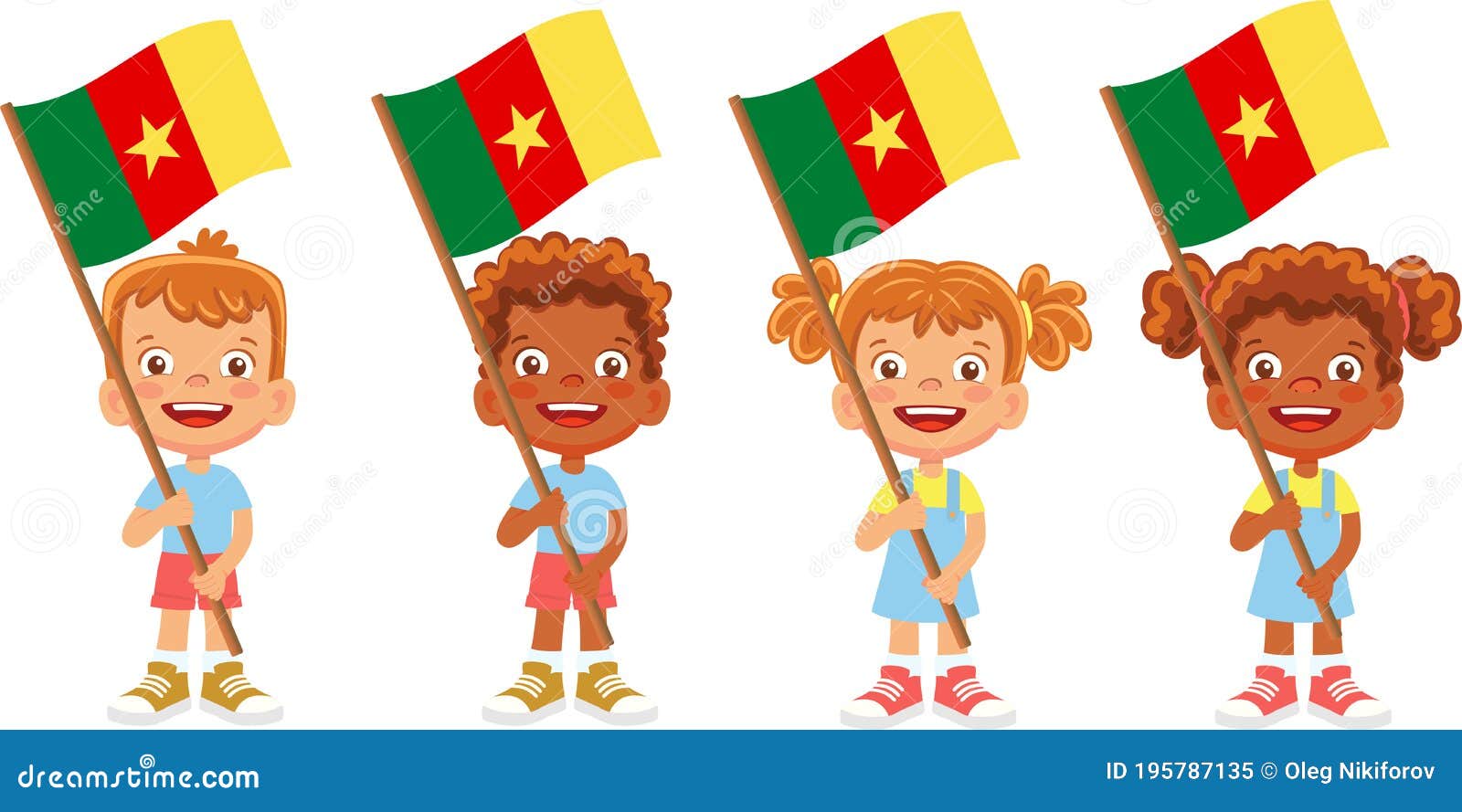 Cameroon Flag. A Large Group Of People Form To Create The Shape Of The ...