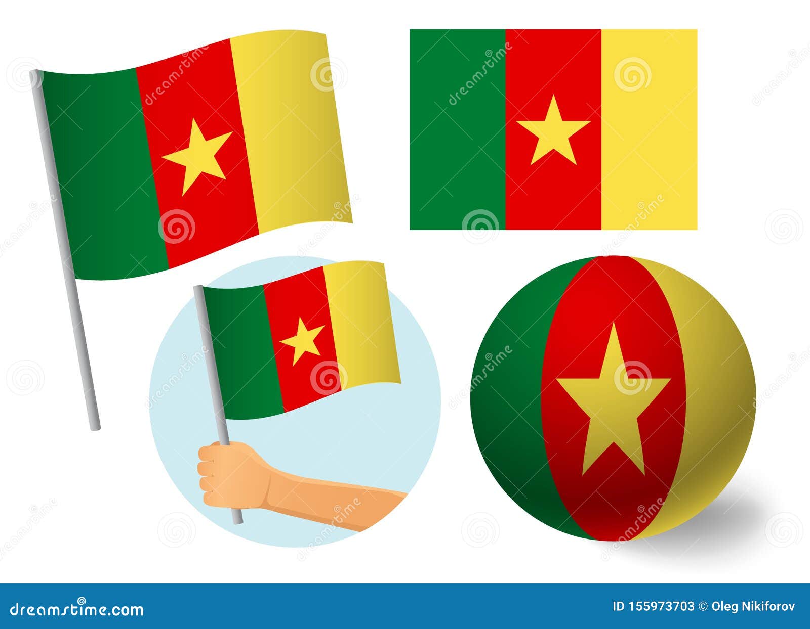 Cameroon flag icon set stock illustration. Illustration of flag - 155973703