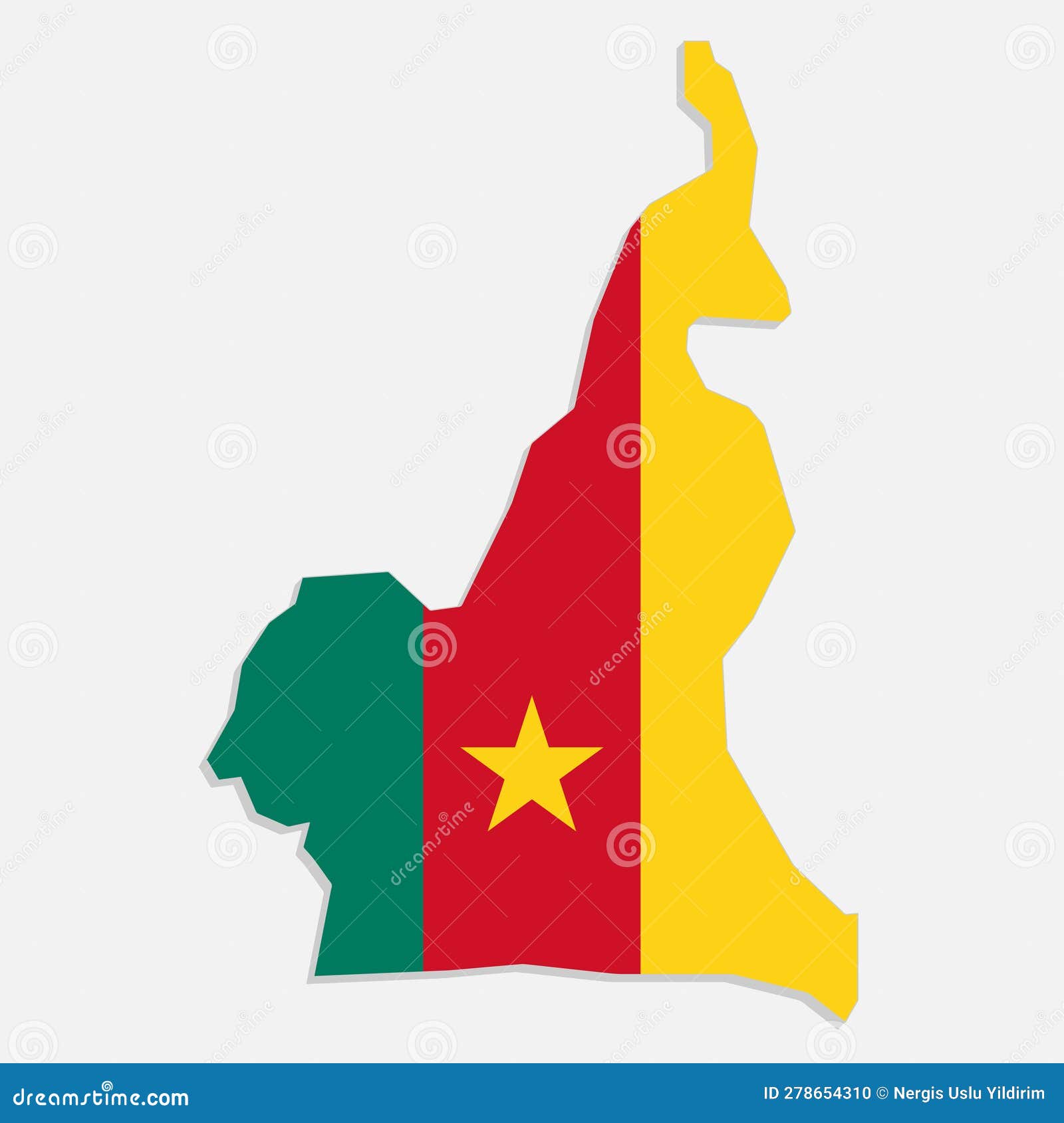 Cameroon flag map stock vector. Illustration of shape - 278654310