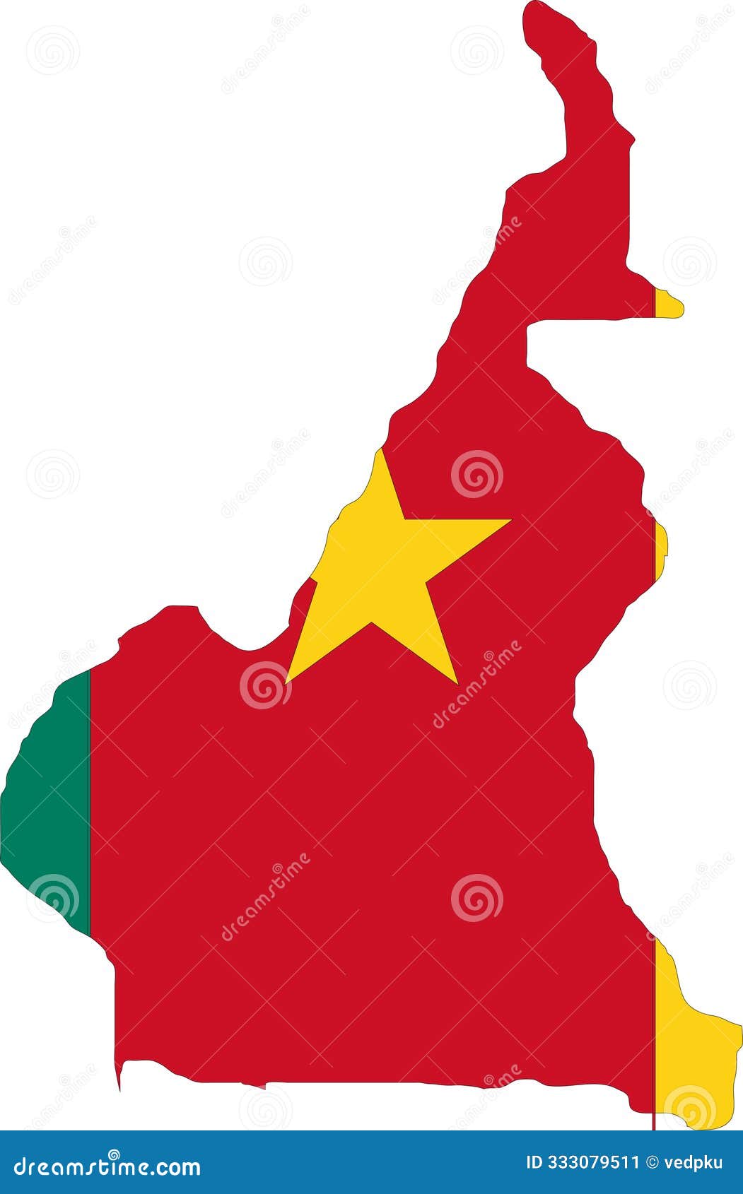 Cameroon Flag in Map, Cameroon Map with Flag, Country Map, Cameroon Map ...