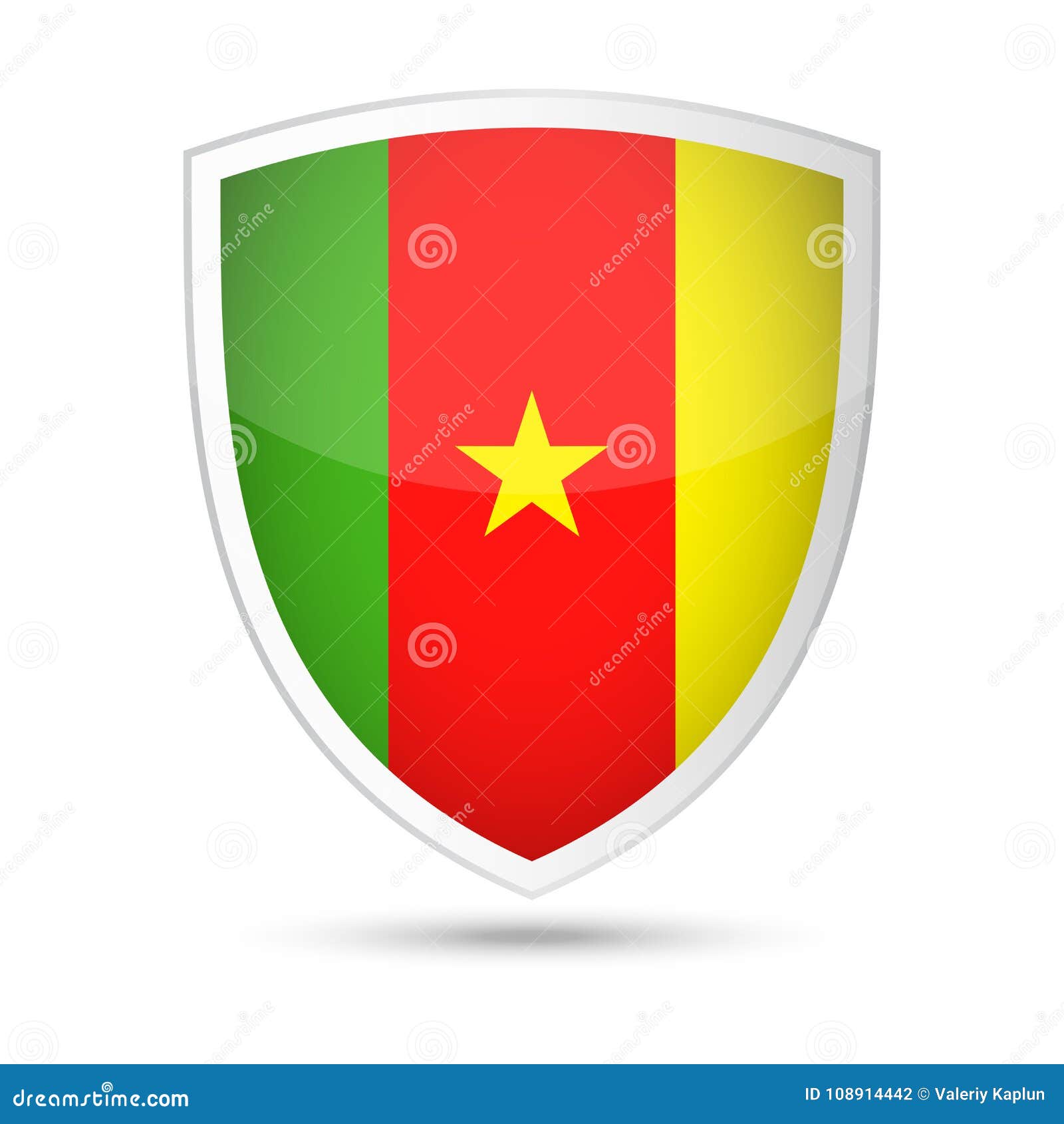 Cameroon Flag Vector Shield Icon Stock Illustration - Illustration of ...