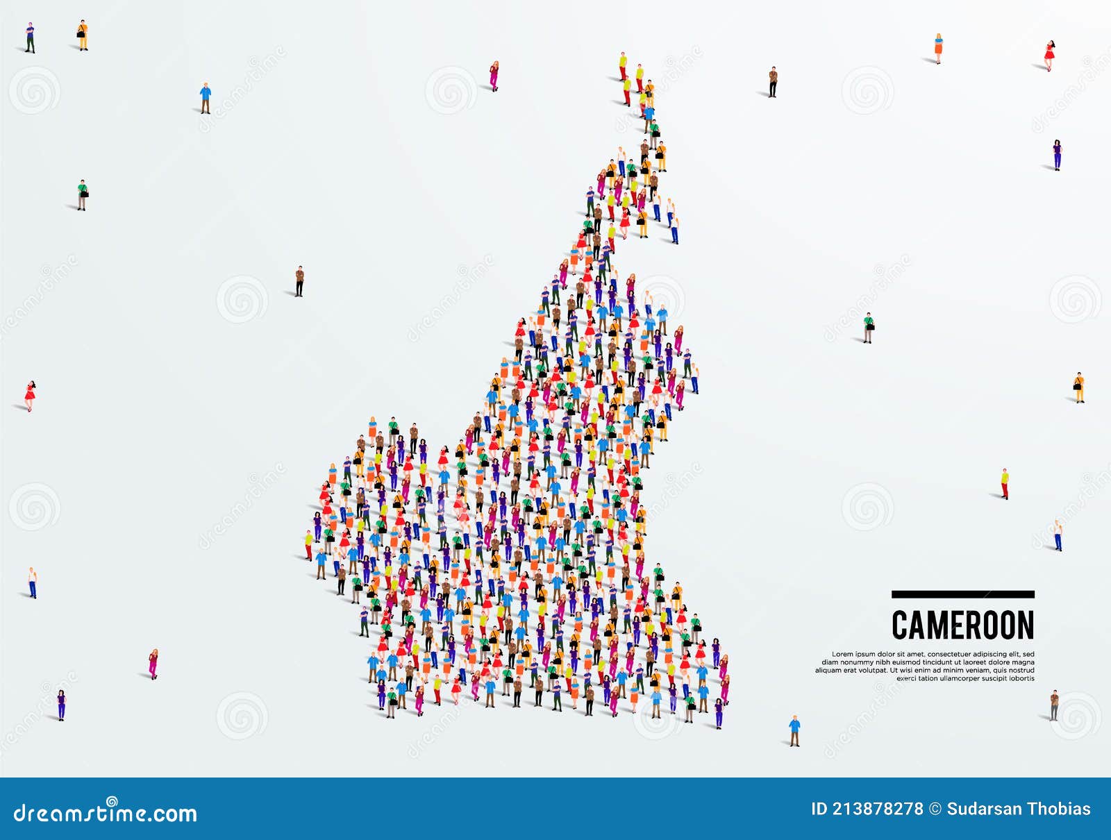 Cameroon People Icon Map. Stylized Vector Silhouette Of Cameroon ...