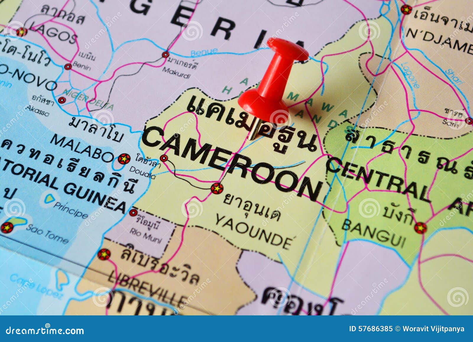 Cameroon map stock image. Image of globe, burundi, comoros - 57686385