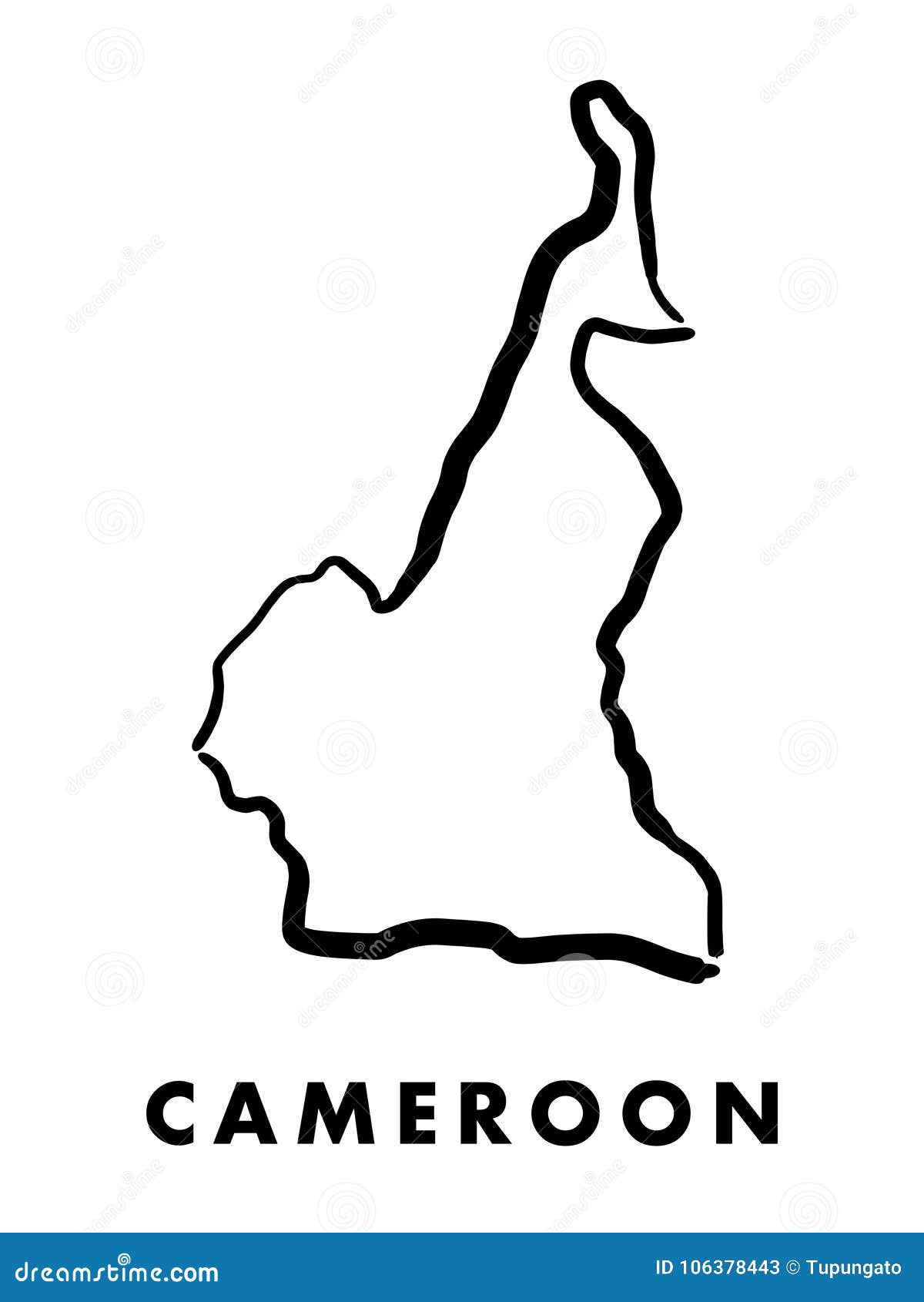 Blank Map Of Cameroon. Departments Of Cameroon Map. High Detailed Vector Map Republic Of ...