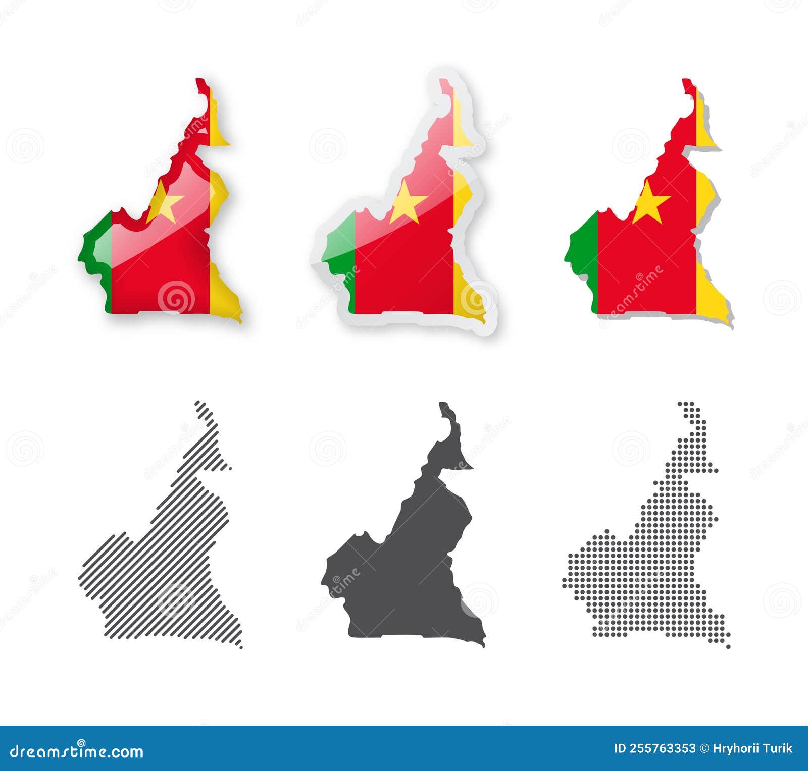 Cameroon - Maps Collection. Six Maps of Different Designs Stock ...