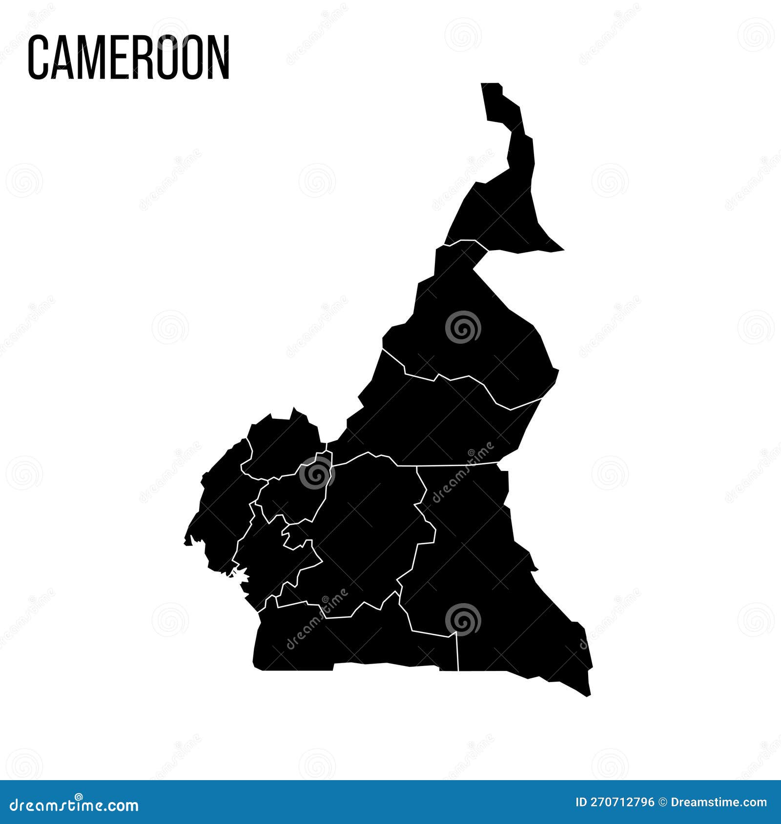 Cameroon Political Map of Administrative Divisions Stock Illustration ... Cameroon Political Map of Administrative Divisions Stock Illustration ...