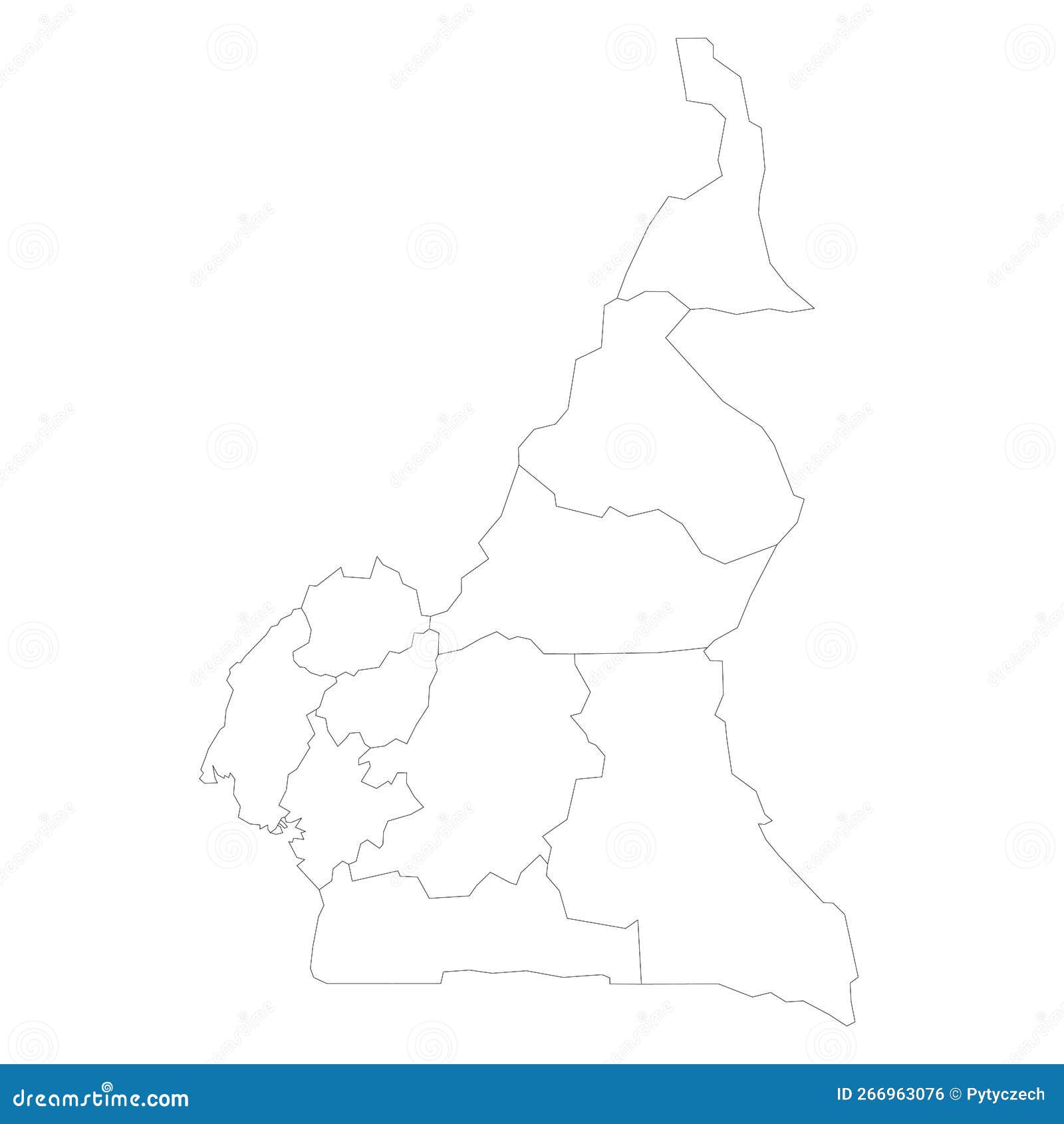 Cameroon Political Map of Administrative Divisions Stock Illustration ...