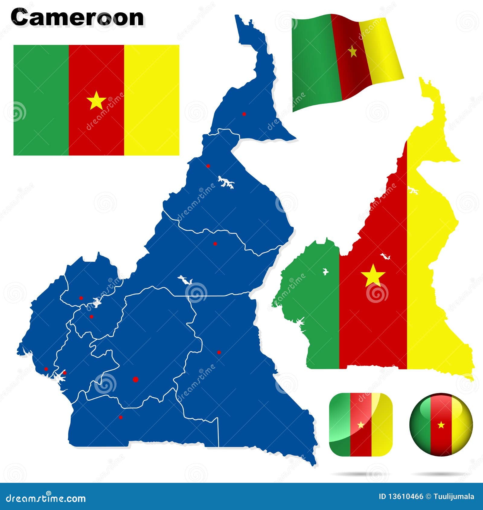 Cameroon set. stock vector. Illustration of destinations - 13610466