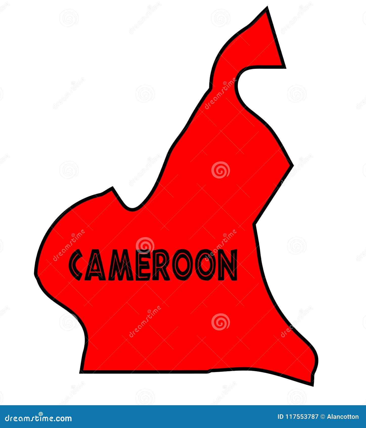 Cameroon Silhouette Map Cartoon Vector | CartoonDealer.com #230526717