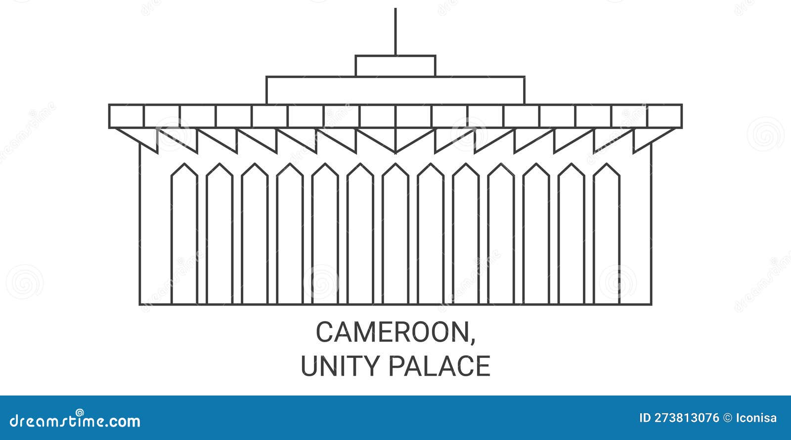 Cameroon, Unity Palace Travel Landmark Vector Illustration Stock Vector ...